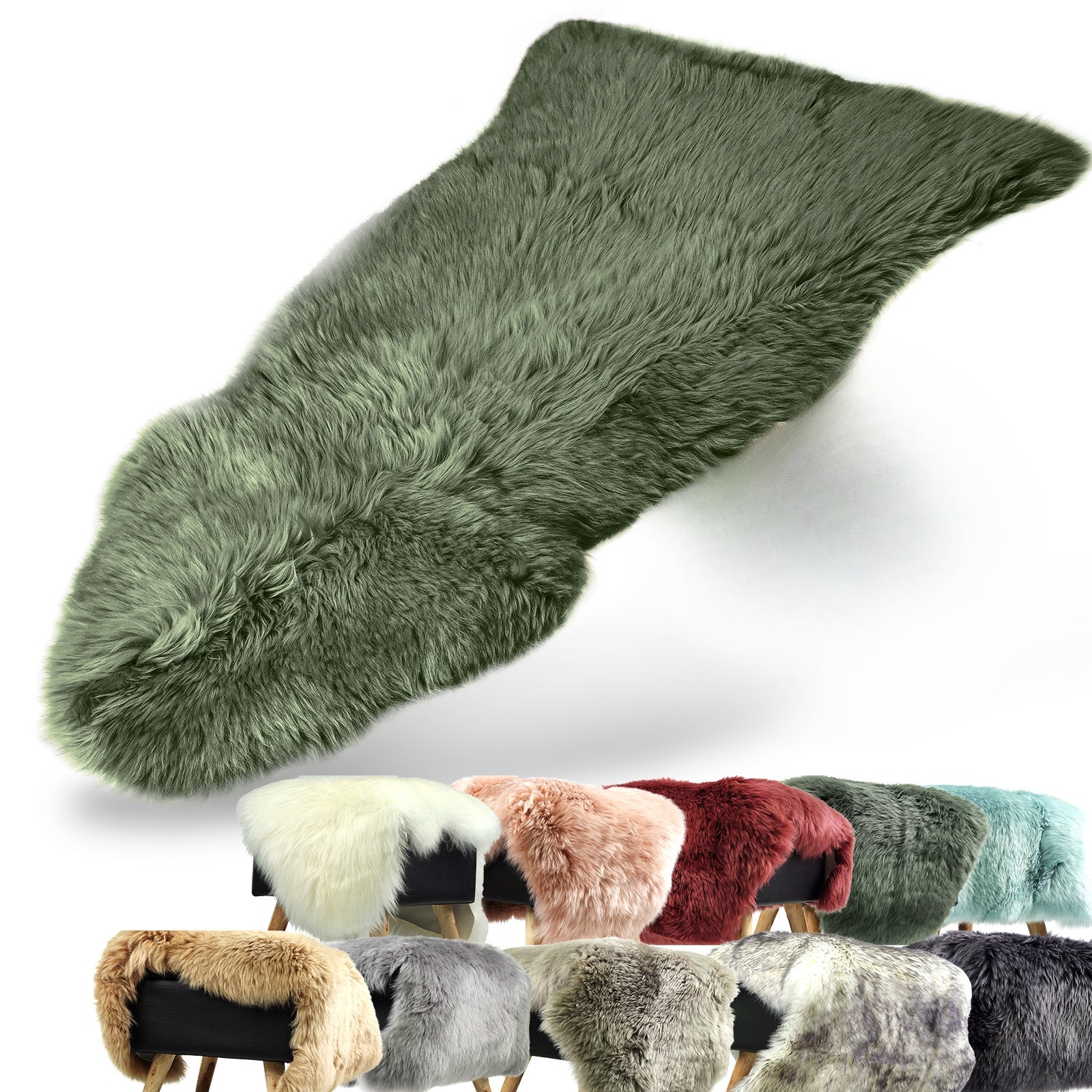 Audrey piel de oveja premium, 100% lana de oveja, Tomillo | Leroy Merlin