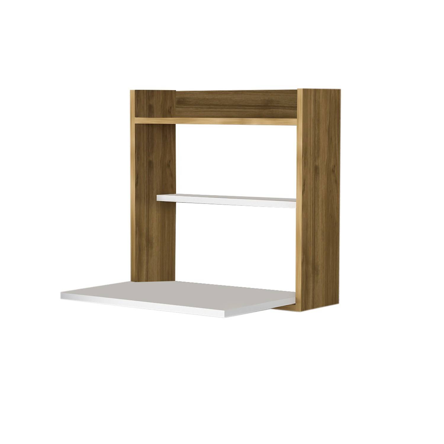 Bureau murale Cizax 60cm Bois et Blanc | Leroy Merlin