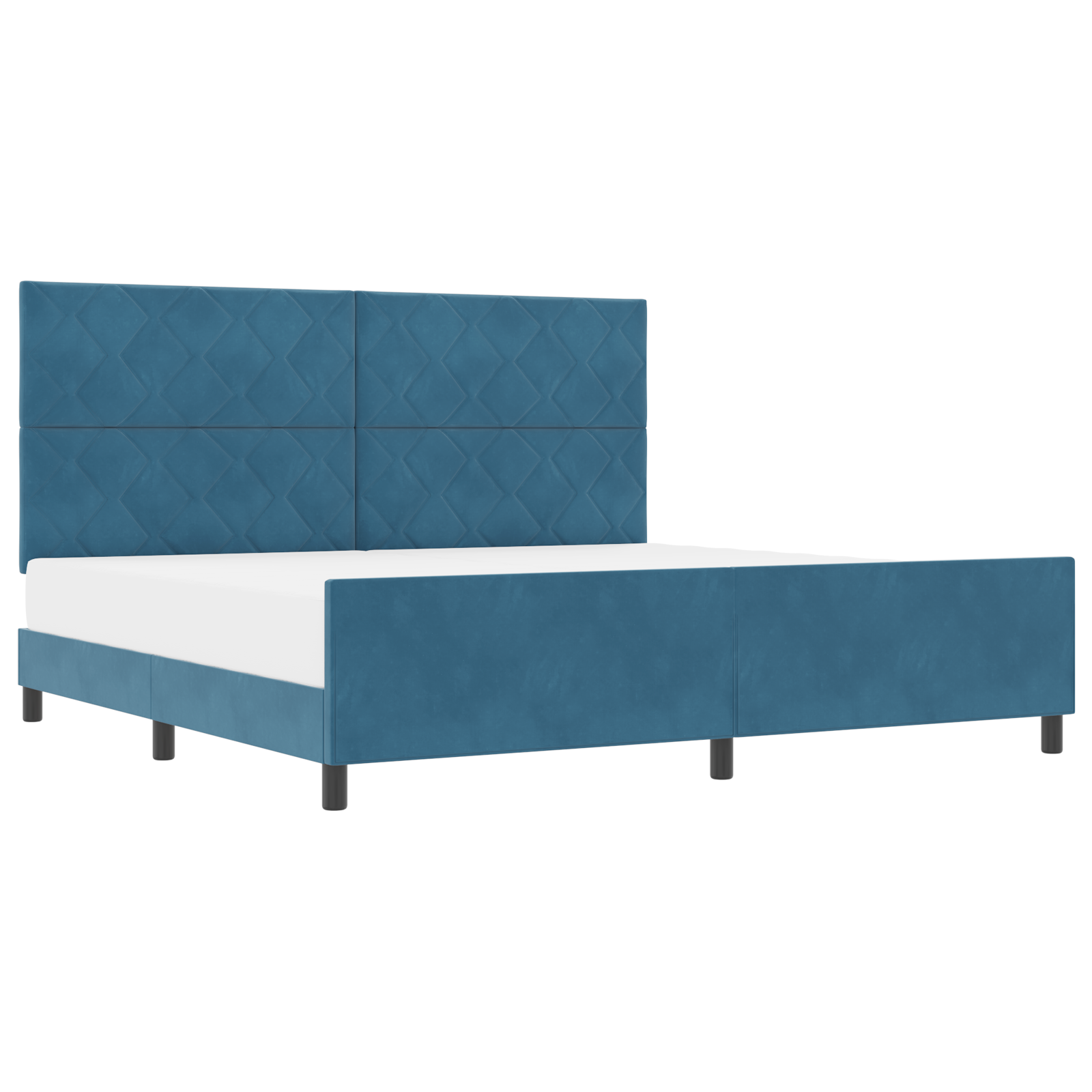 Cama matrimonial | Cama para adultos | Estructura de Cama Azul Oscuro ...