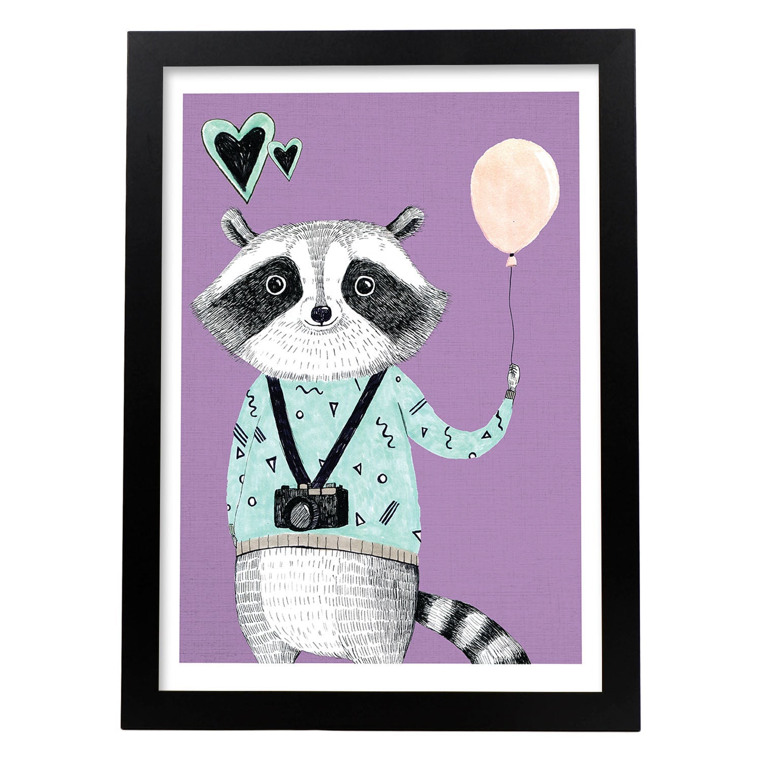 Affiche De Raton Laveur Lilas. Imprimé Animalier Coloré. Sans Cadre ...