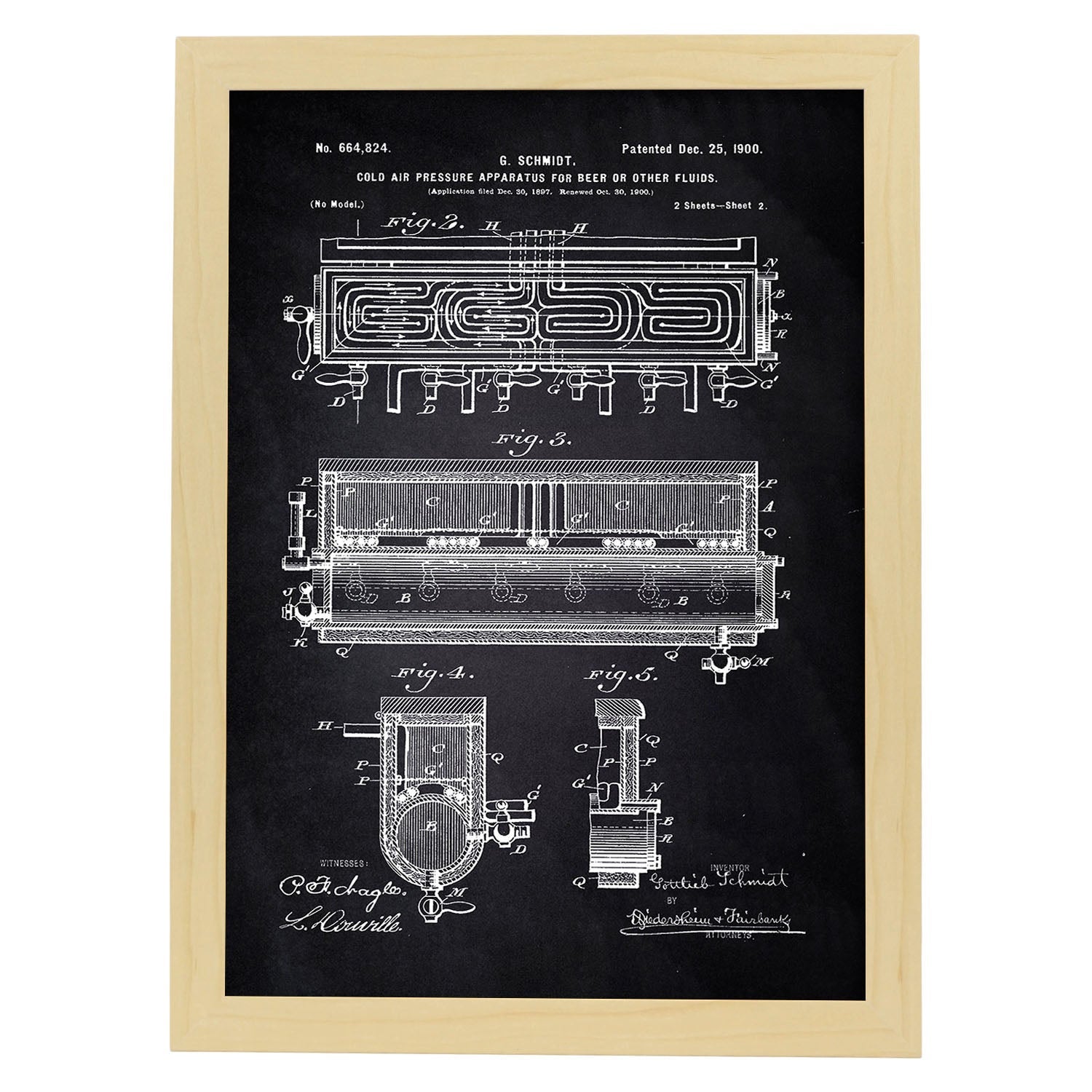 Affiche De Brevet Du Réfrigérateur À Air Froid. Lémina Avec Old Patent ...