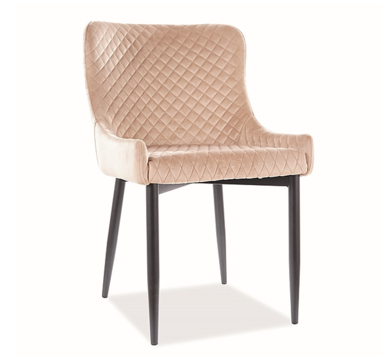 Chaise design velours capitonné beige Bastia | Leroy Merlin