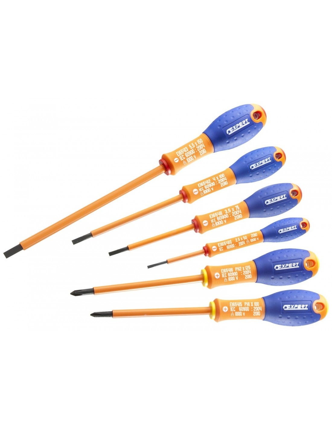 EXPERT E160910 - Juego de 6 destornilladores aislados 1.000 v ranurados/ph | Leroy Merlin