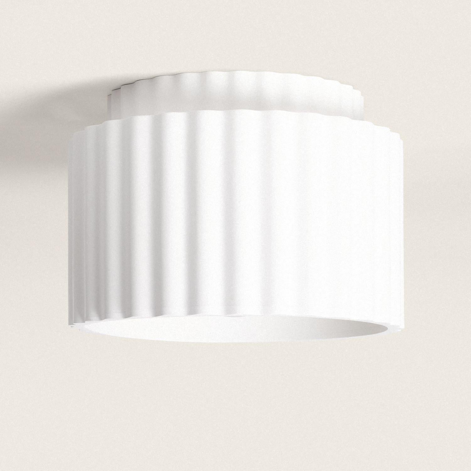 Ledkia - Plafón de Techo Yeso Double Colum, Blanco, Yeso, E27, IP20 ...