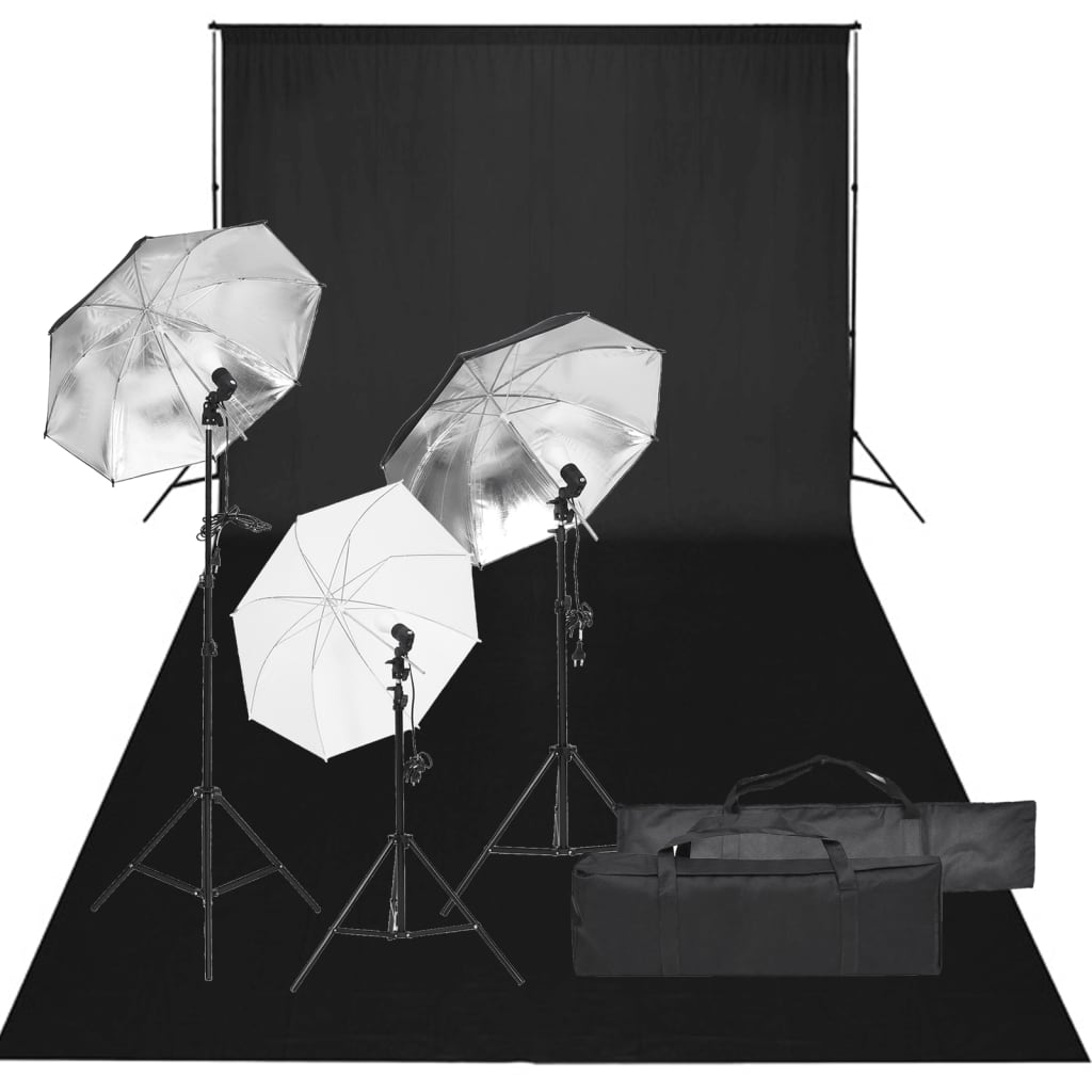 Kit de studio photo avec éclairage et toile de fond vidaXL | Leroy Merlin