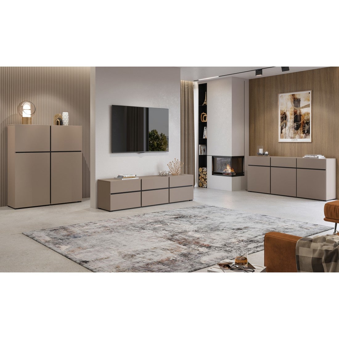 Conjunto de muebles de salón HAVANA – Aparador alto, mueble para TV ...