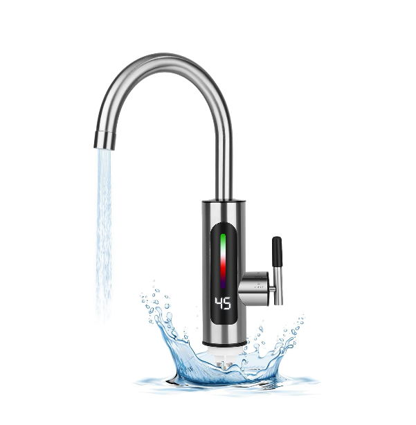 Robinet d'eau Chaude et Froide Robinet électrique en acier Inoxydable ...