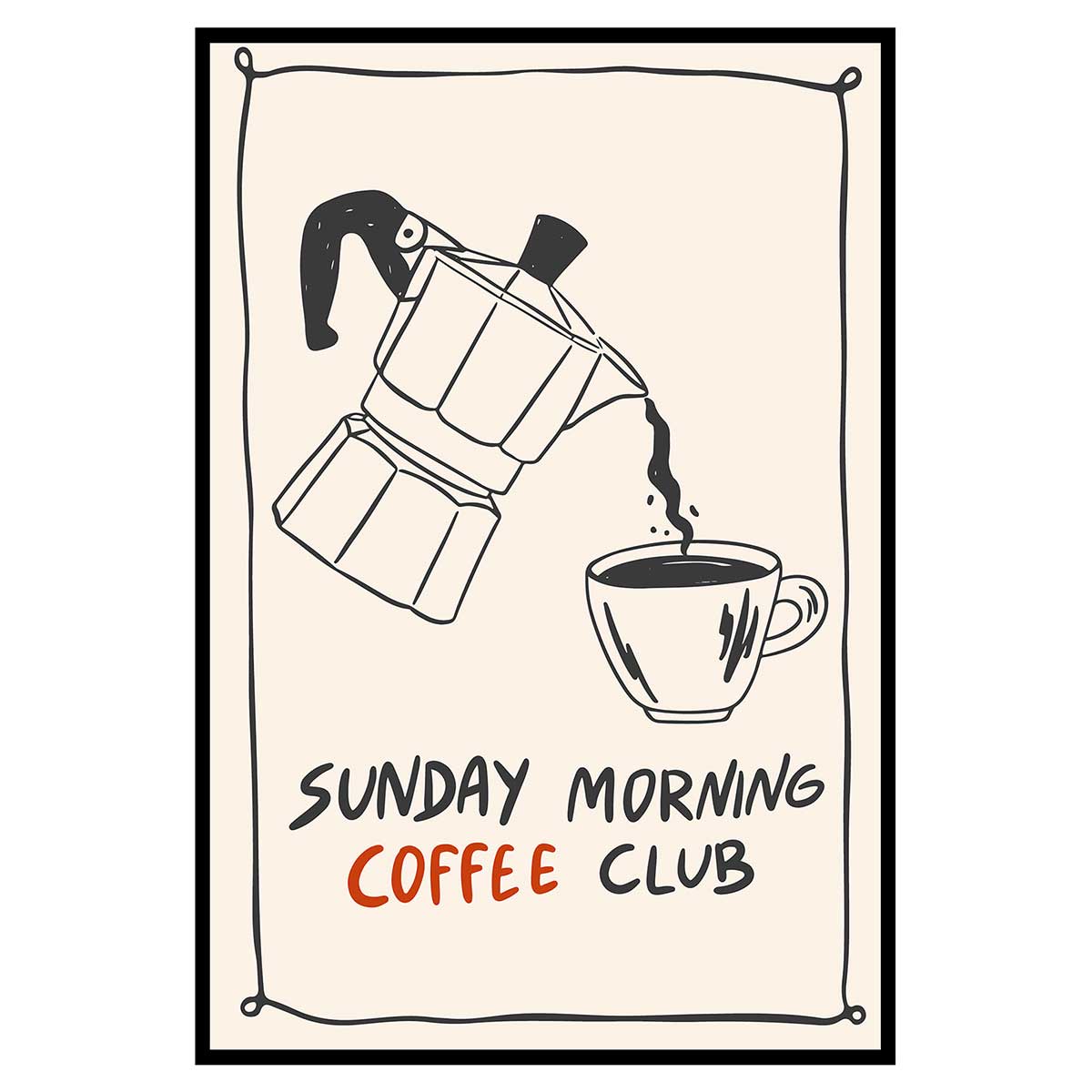 Affiche encadrée sunday morning coffee - 40x60cm | Leroy Merlin