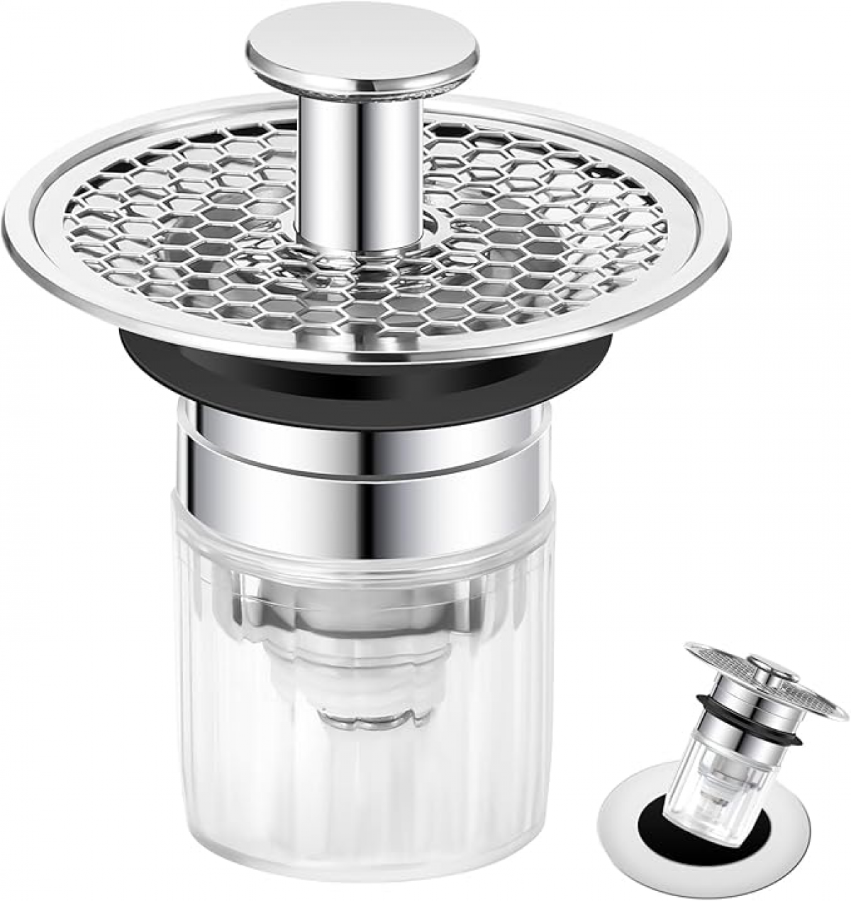 Tapón de desagüe universal de 32-42 mm con pulsador, con filtro anti ...