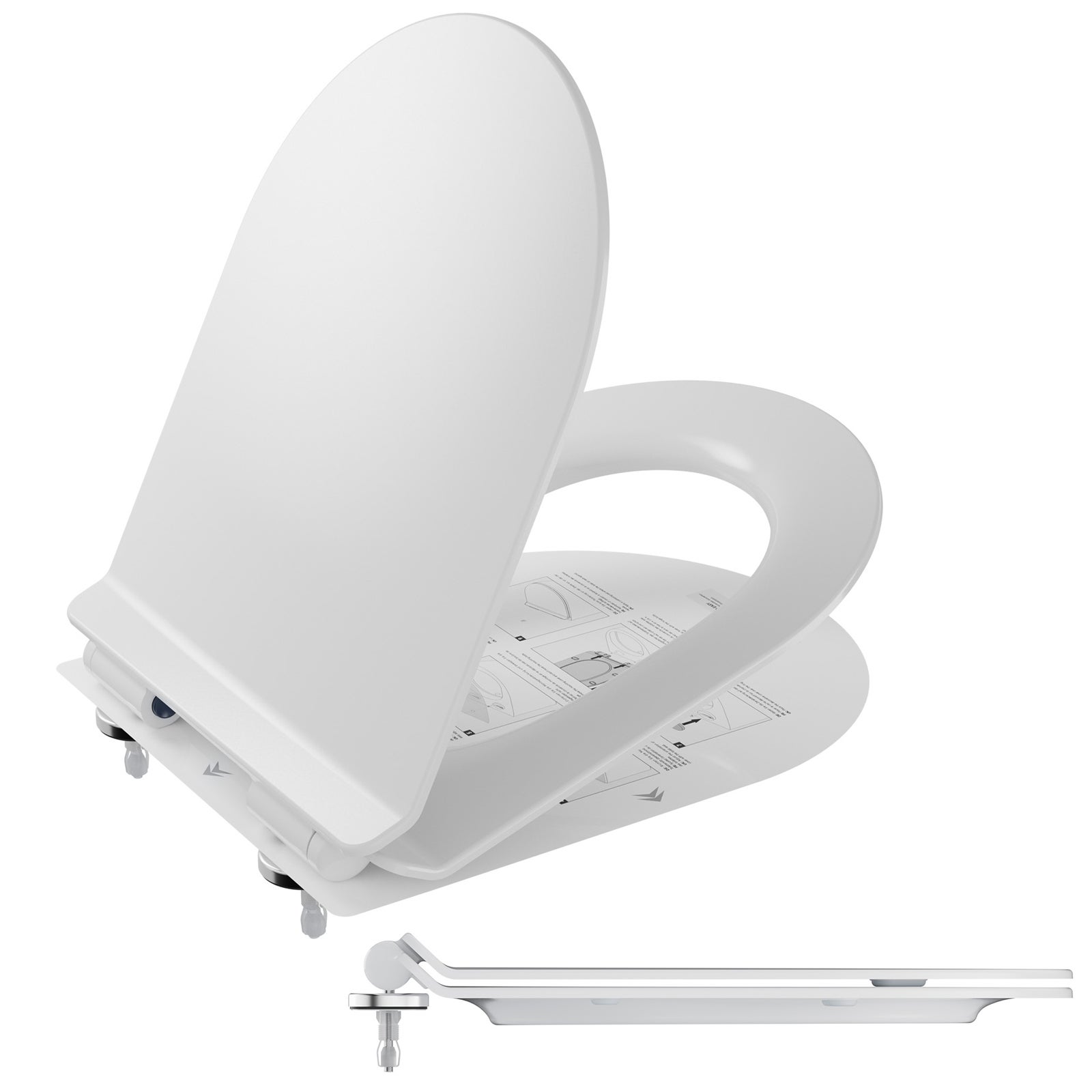 DERW max Siège de Toilette Ultra-mince en Forme de D, Siège de Toilette ...