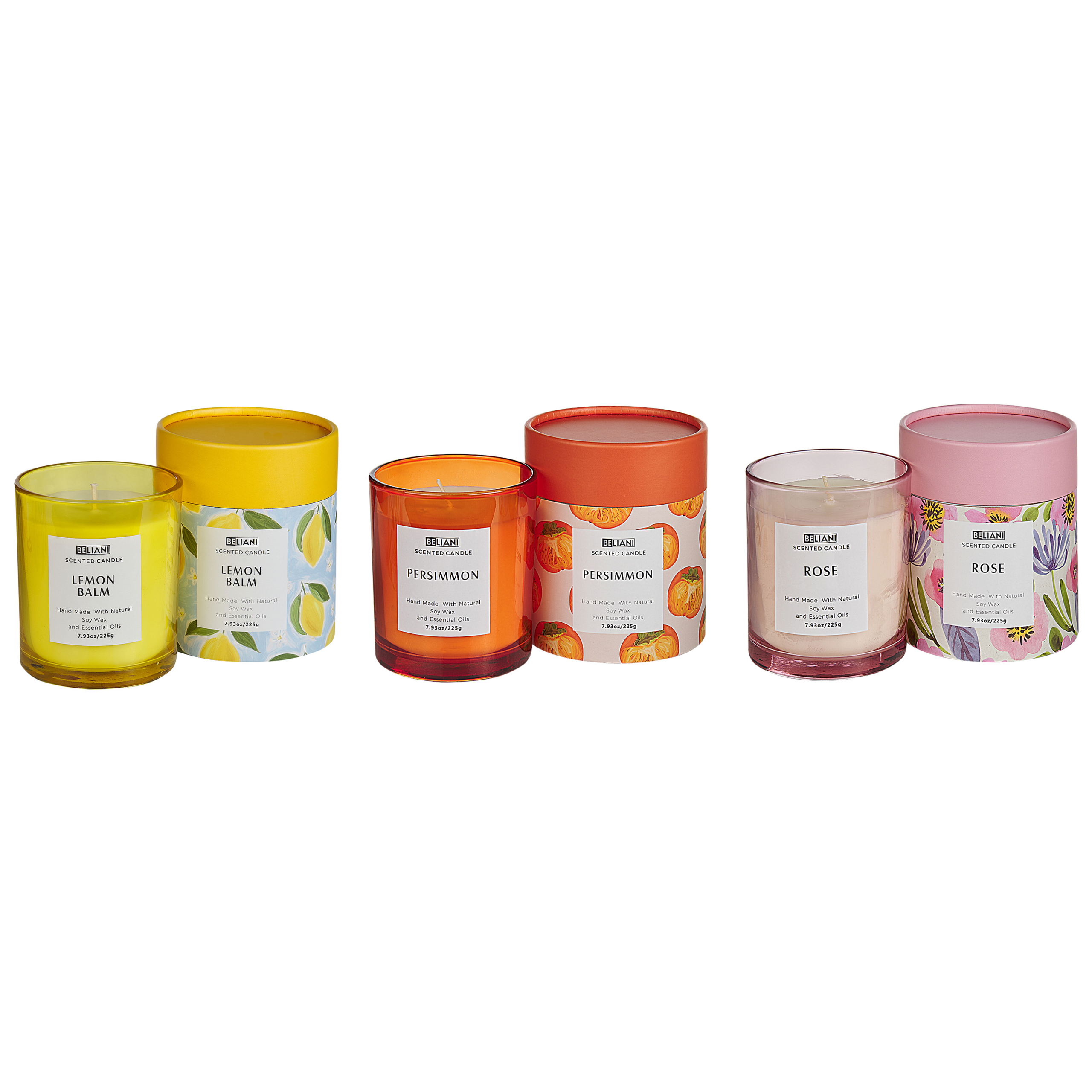 Set di 3 Candele Profumate COLORFUL BARREL Cera di Soia Note orientali ...