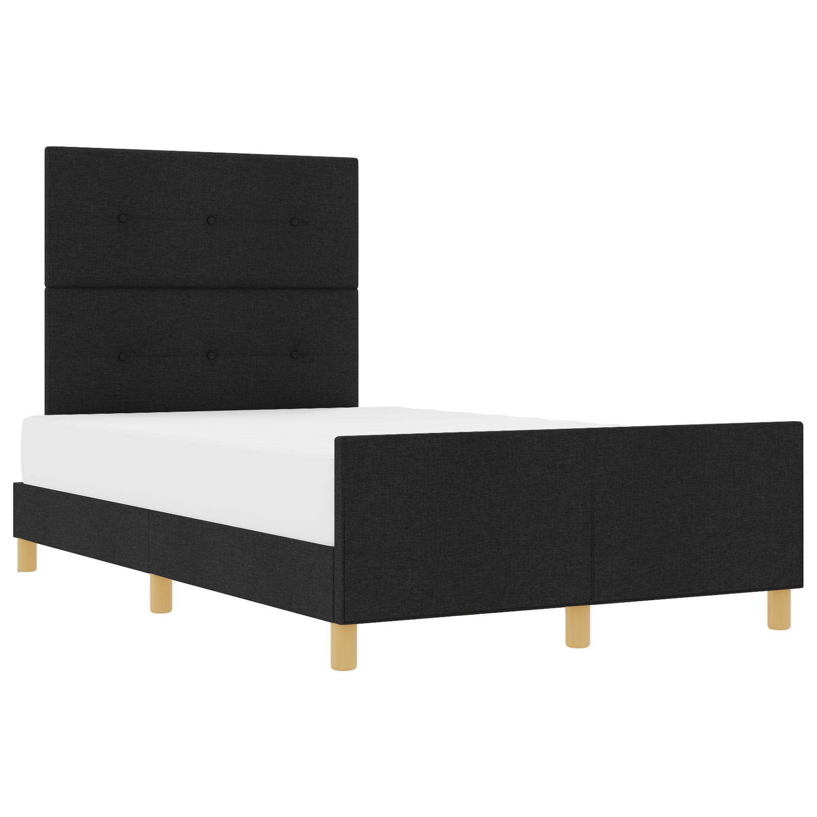 Cama matrimonial | Cama para adultos | Estructura de cama negra 120x190 ...