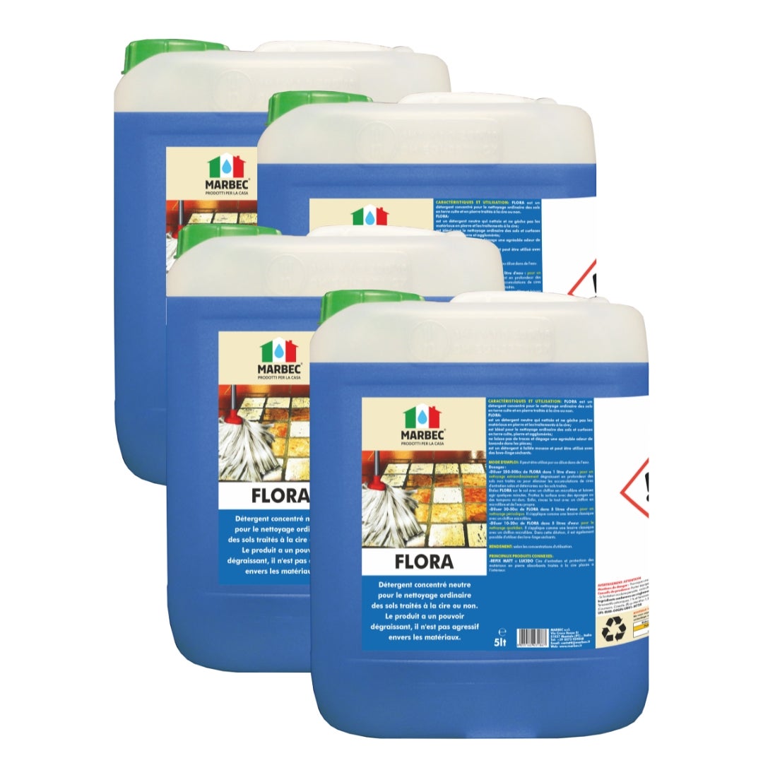 MARBEC Flora - 5LTx4Pz Détergent pour sols nettoyage de la terre cuite ...