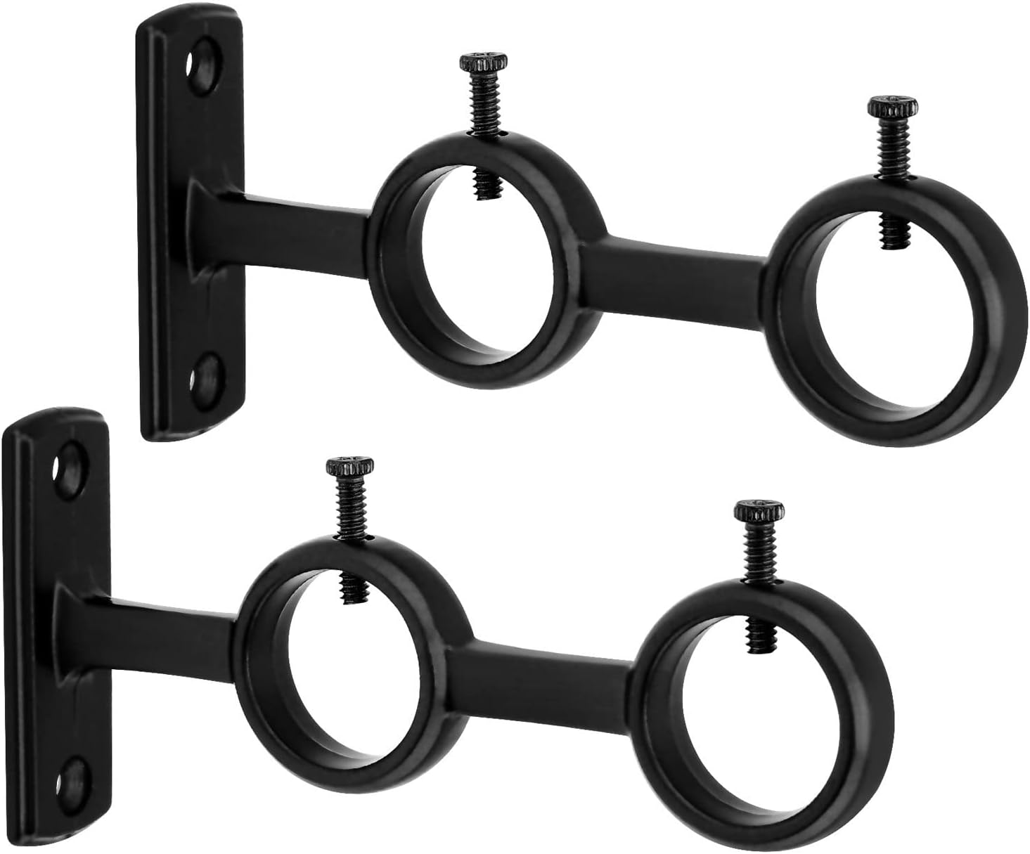 Support mural double pour tringle à rideaux de 15 à 25 mm de diamètre (noir) | Leroy Merlin