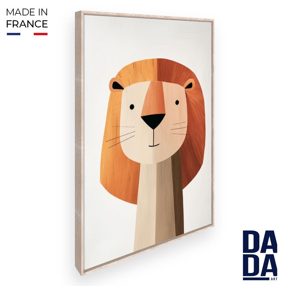 Tableau imprimé et encadré pour enfants 'Lion mignon' / 50x70cm / Cadre ...