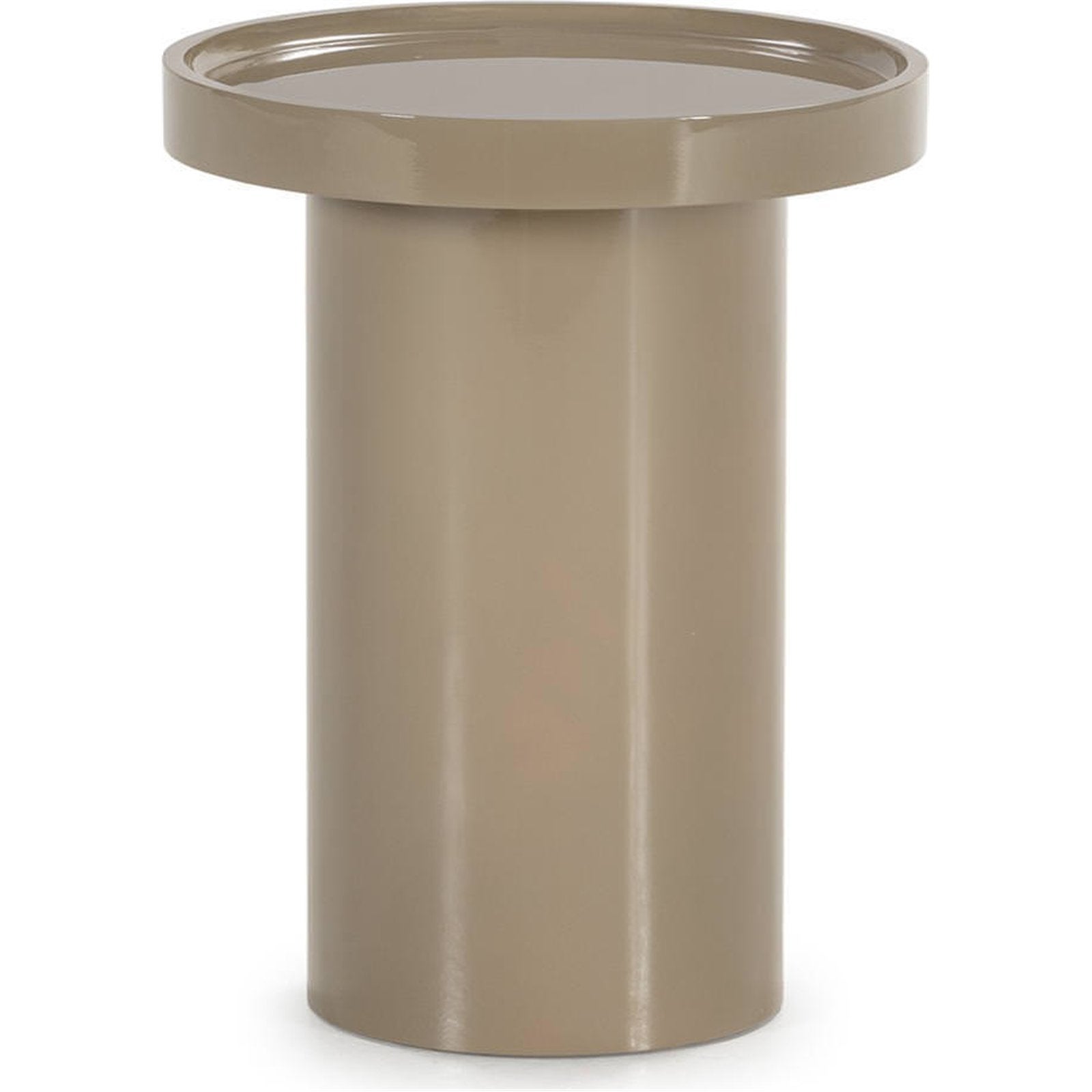 Table d'appoint ronde moka brillant 40.0 x 40.0 x cm moka brillant ...