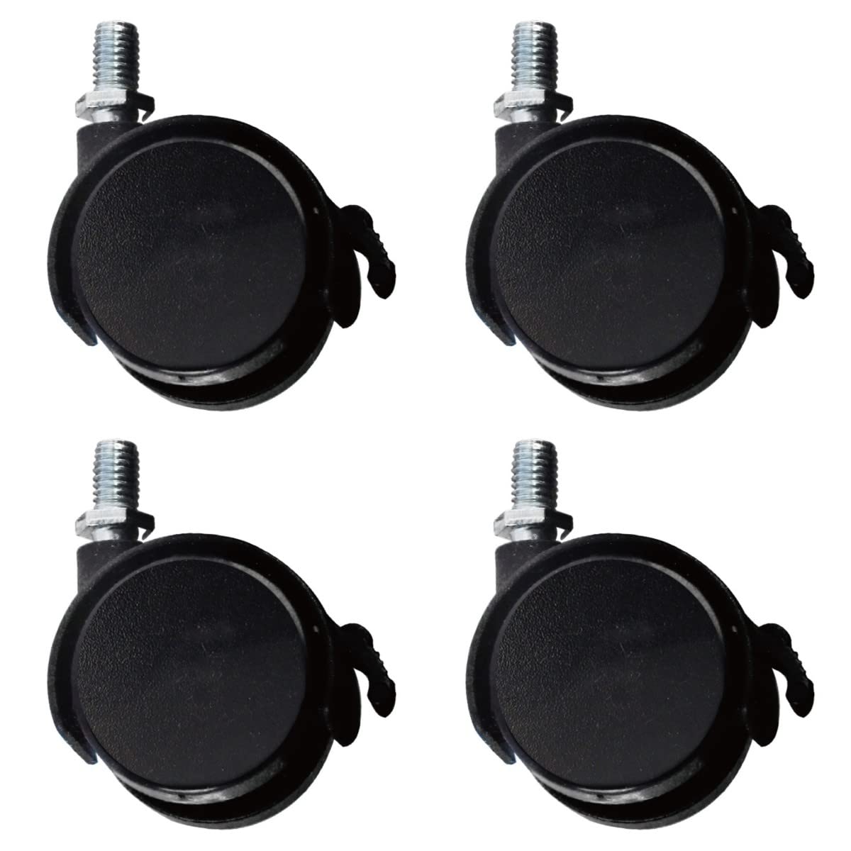 Kit 4 Rotelle Per Mobili Con Perno e Freno, Diametro 50mm, Altezza 65mm ...