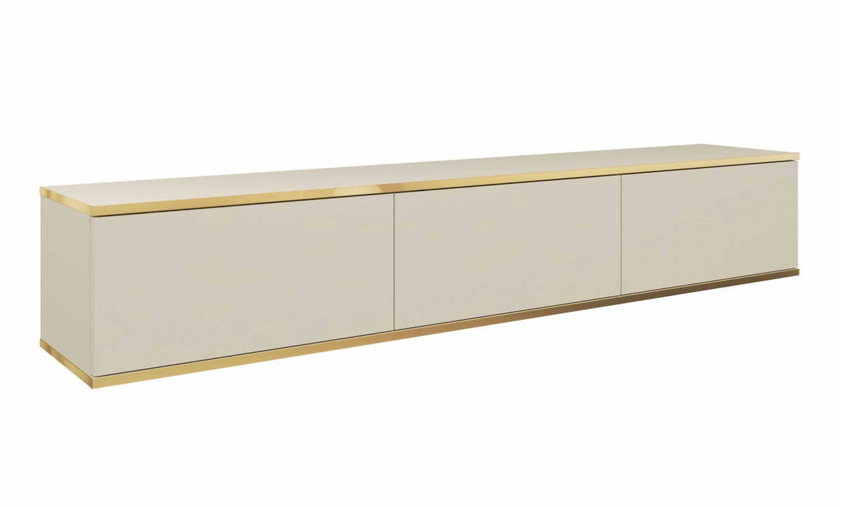 Meuble TV suspendu élégant 175 cm SIMETO beige | Leroy Merlin