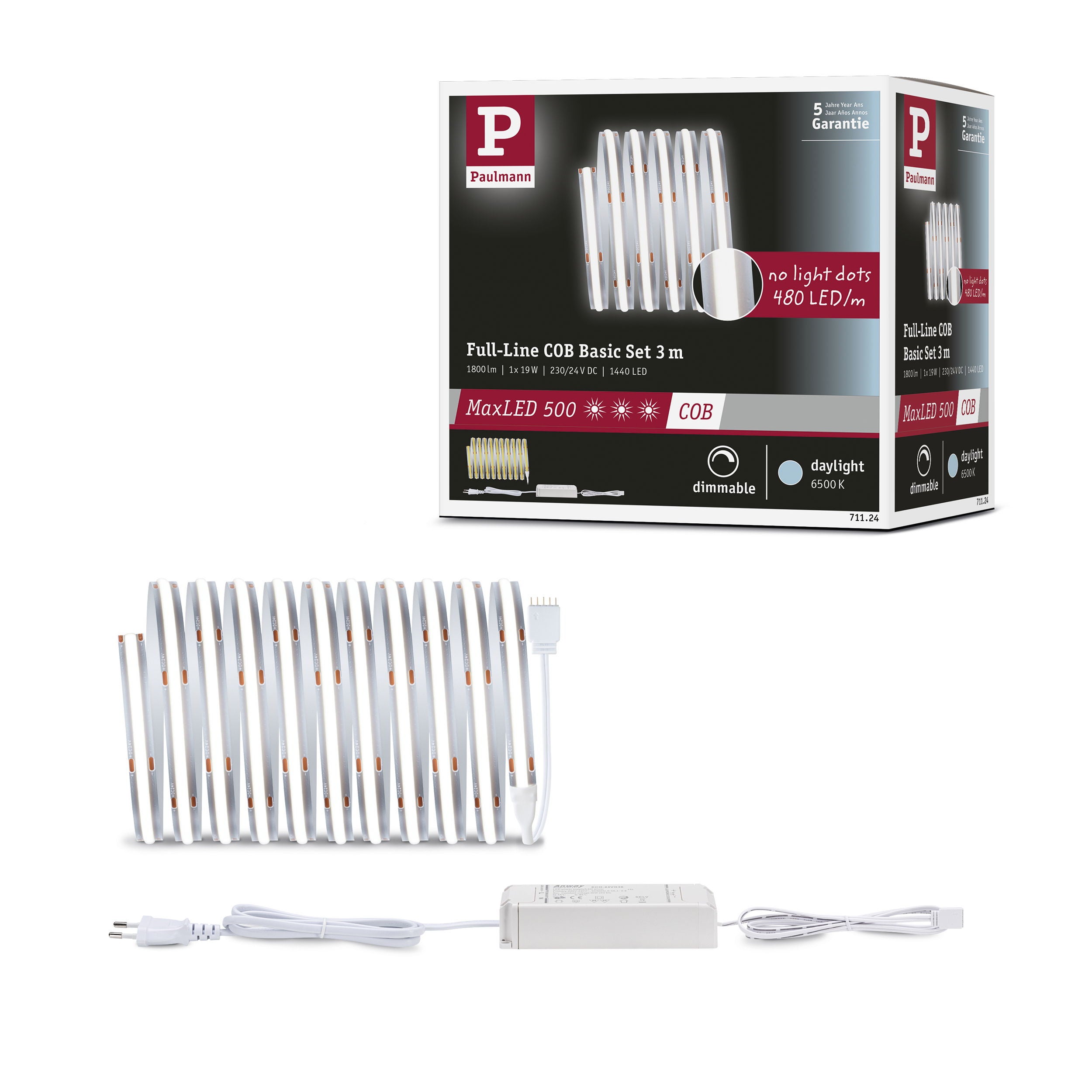MaxLED 500 Strip LED Kit de base COB 3m 6500K 19W 600lm/m 6500K 36VA ...