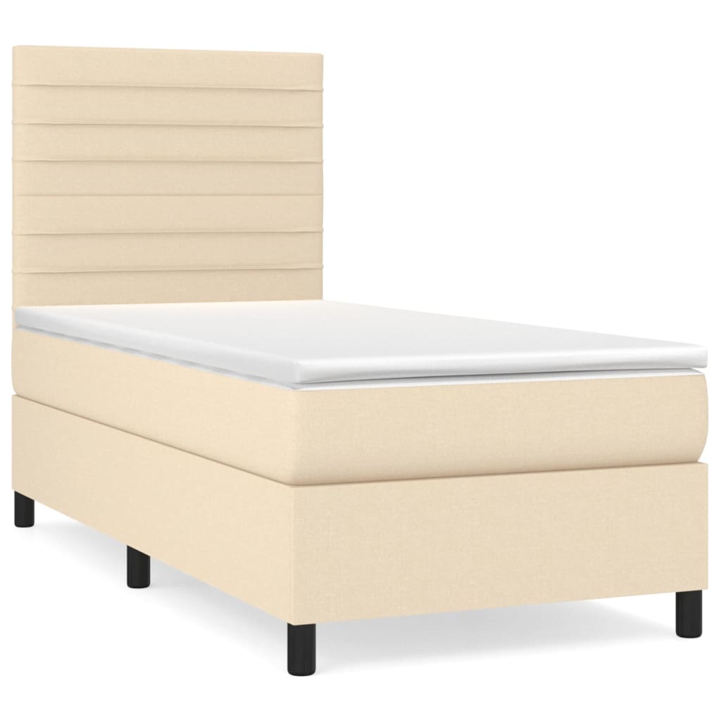 Cama individual | Cama box spring | Cama para adultos con colchón tela ...