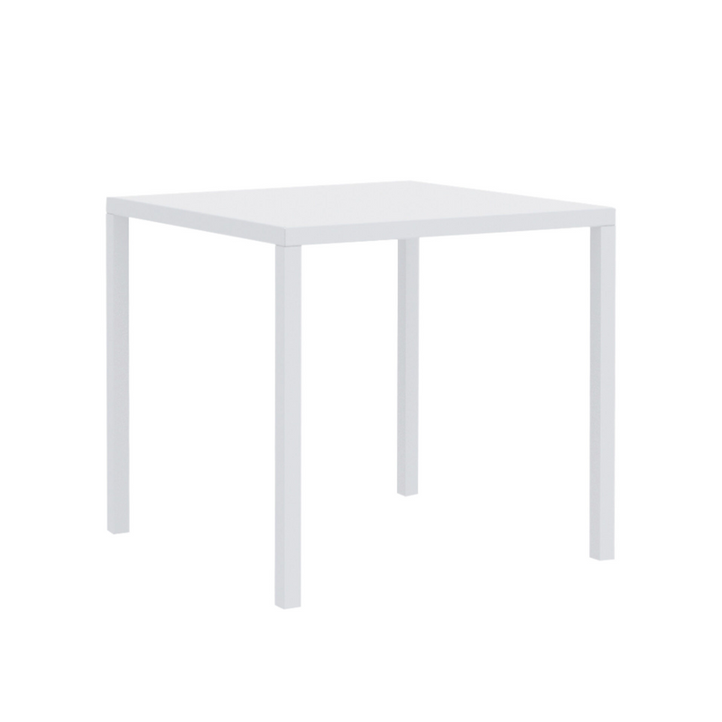 Table de jardin fixe en métal "Quatris" 80x60 cm 75h Blanc gaufré ...