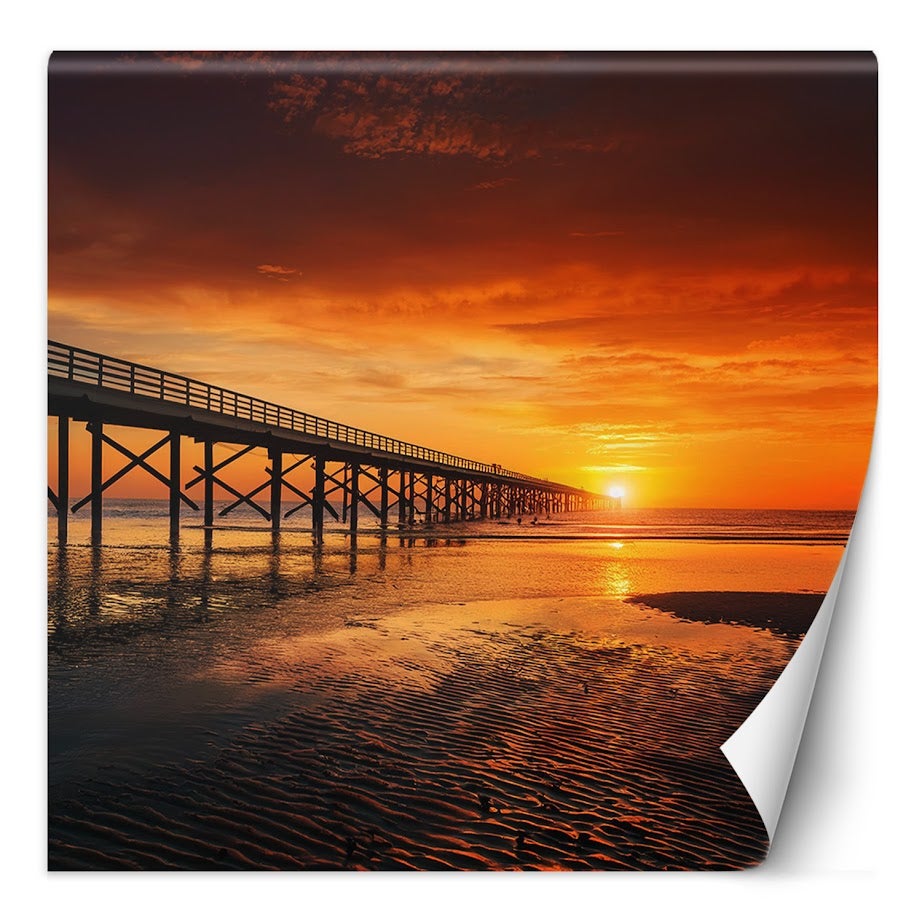 Papier peint, Mer Nature Ciel Coucher de soleil 200x200 | Leroy Merlin