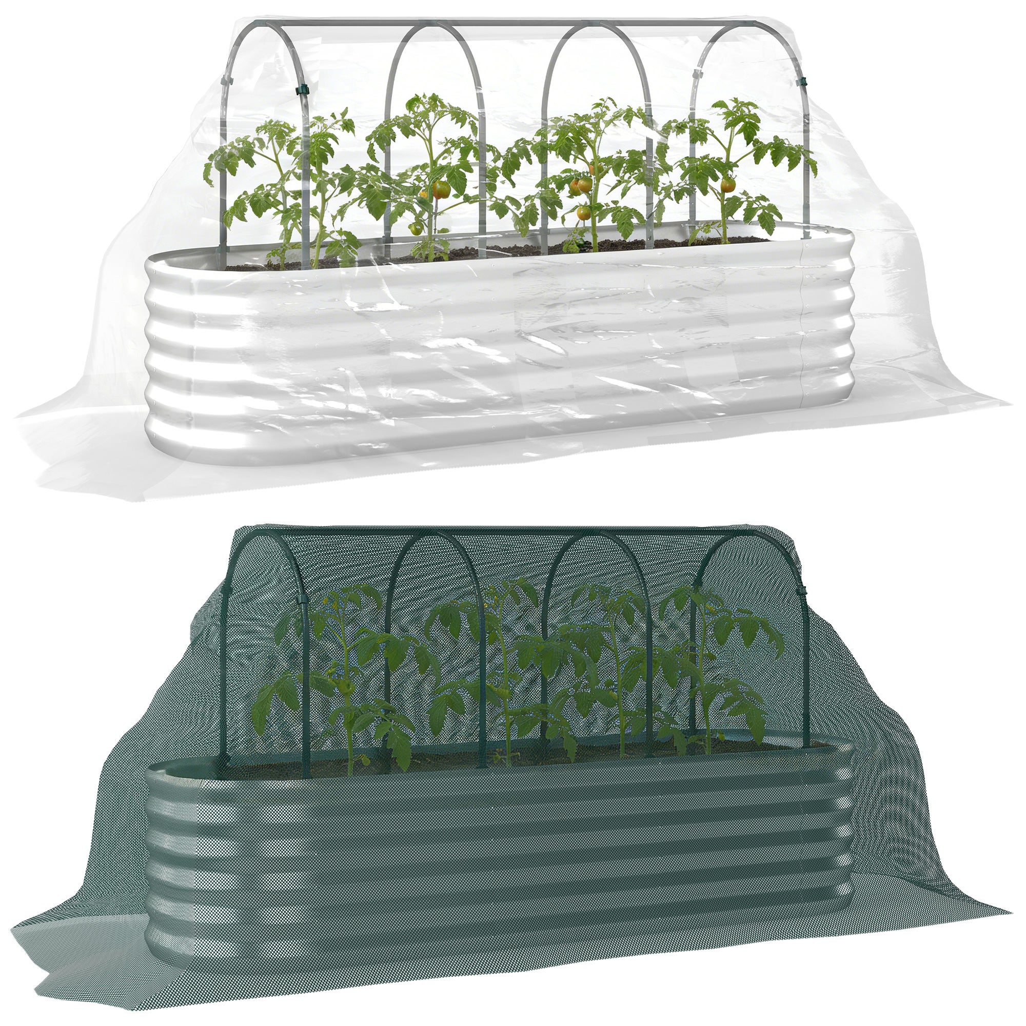 Potager surélevé plein air grille escalade fond ouvert acier 200x60x103 ...