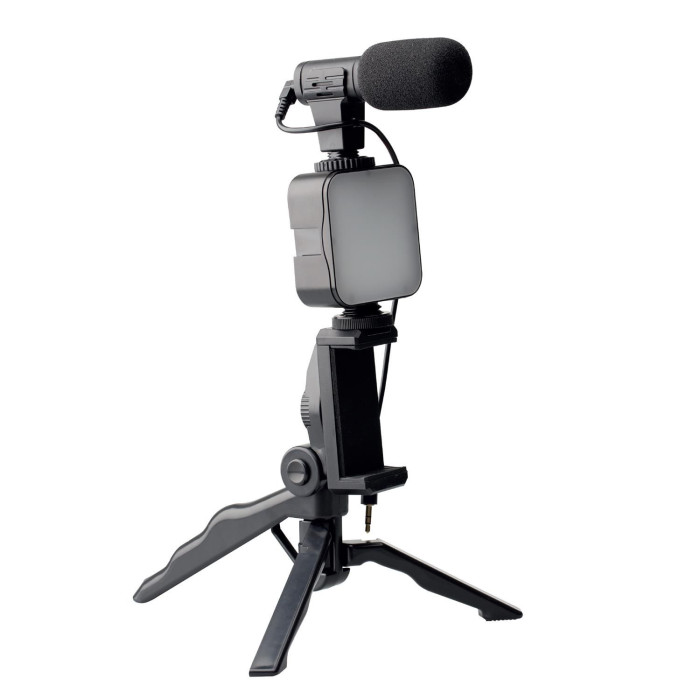 Lumière LED & Micro Trépied "Photo" 32cm Noir | Leroy Merlin