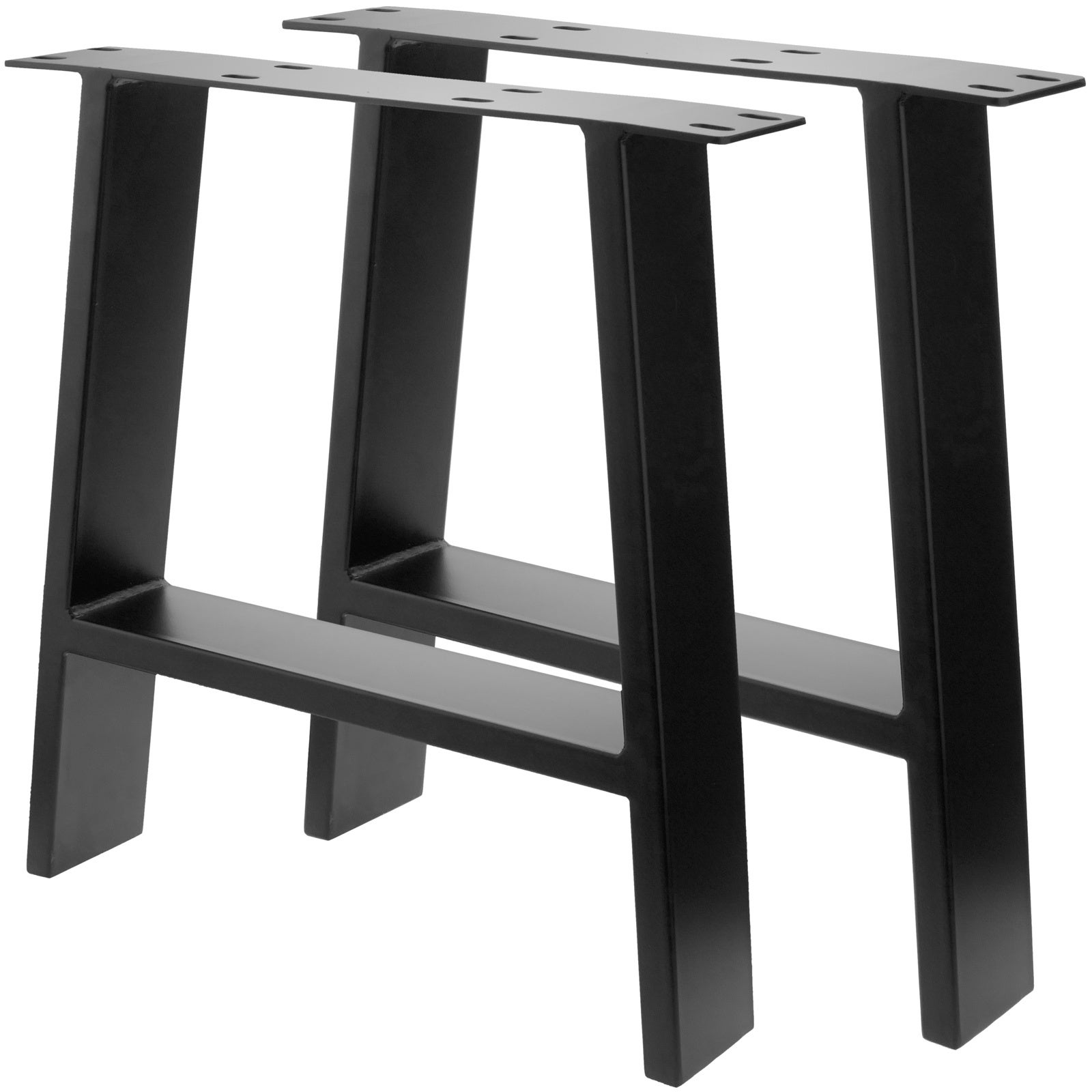 Pieds pour table de meuble rectangulaire en noir lot de 2 de 400 x 80 x ...