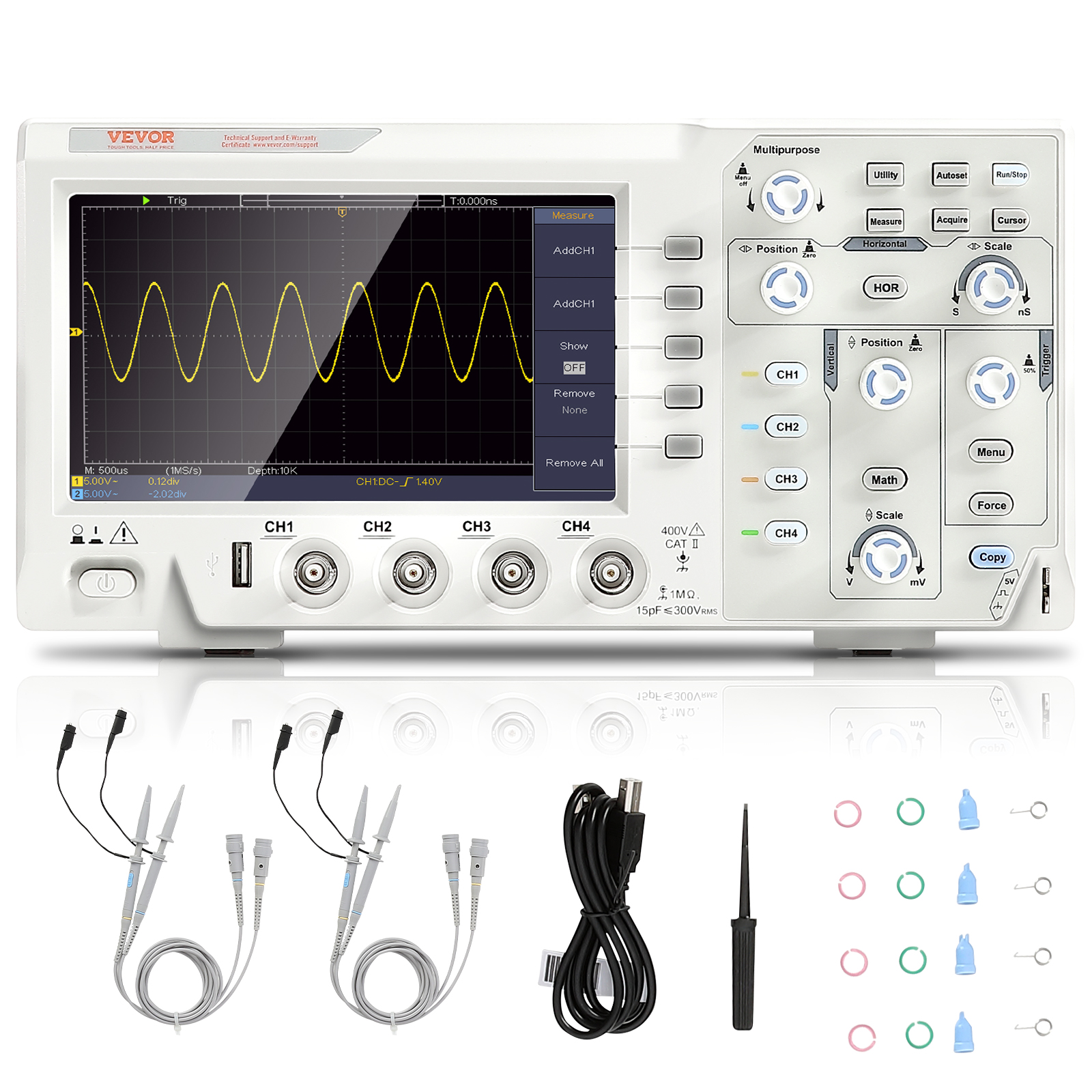 VEVOR Oscilloscope Numérique Taux d'Échantillonnage 1 GS/s Kit d ...