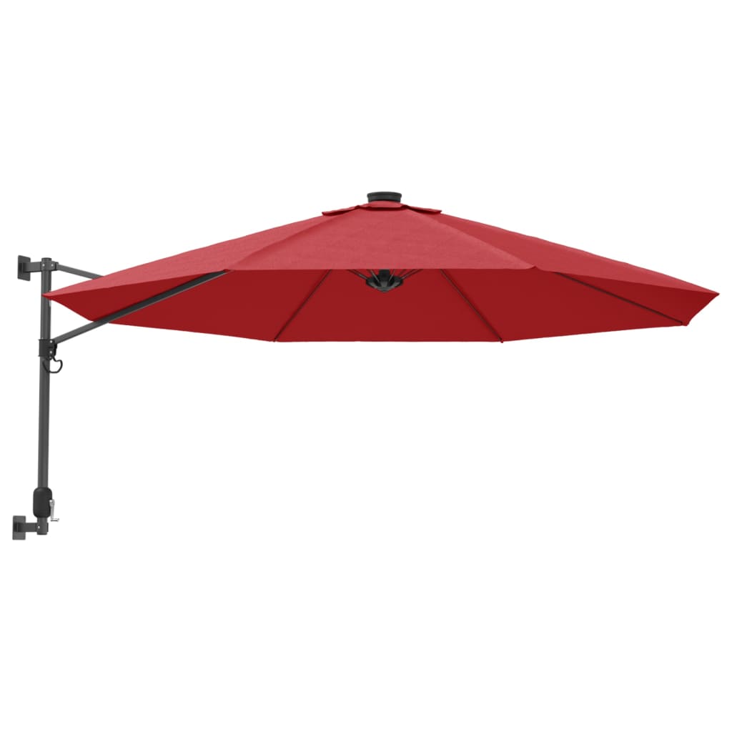 Parasol mural avec led 290 cm rouge 02_0008680 | Leroy Merlin