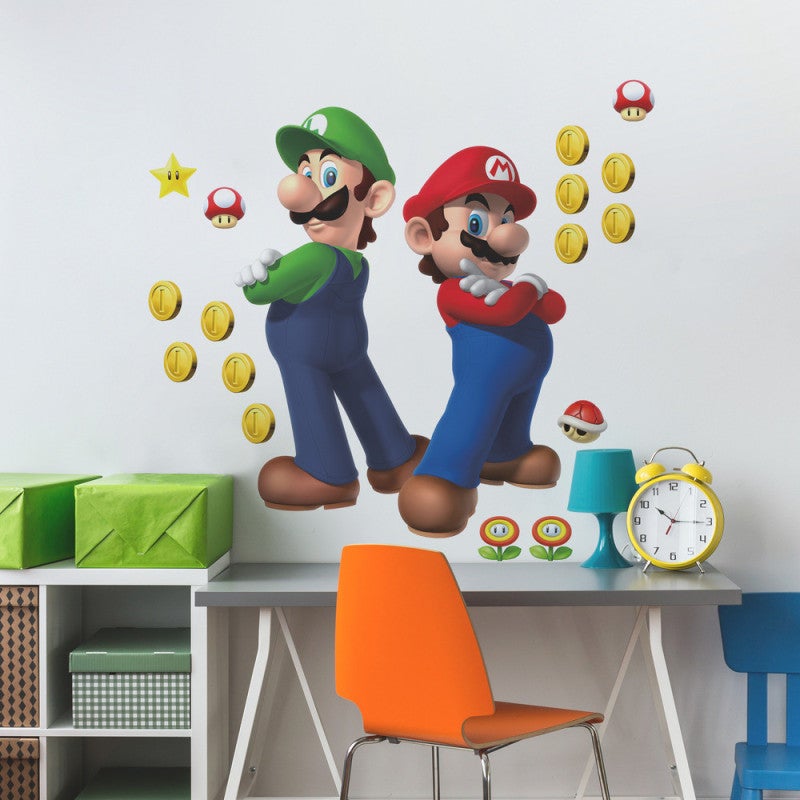 Stickers Muraux NIN Super Mario Luigi et Mario | Leroy Merlin