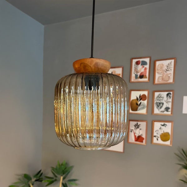 Bamyum Mopa Lustre Simple en Verre Couleur Miel Avec Tête de Lit en ...