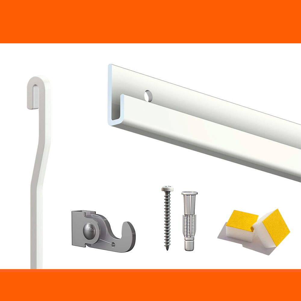 Cimaise Box Artiteq Classic+ PREMIUM Blanc - 4 mètres - Kit accrochage ...