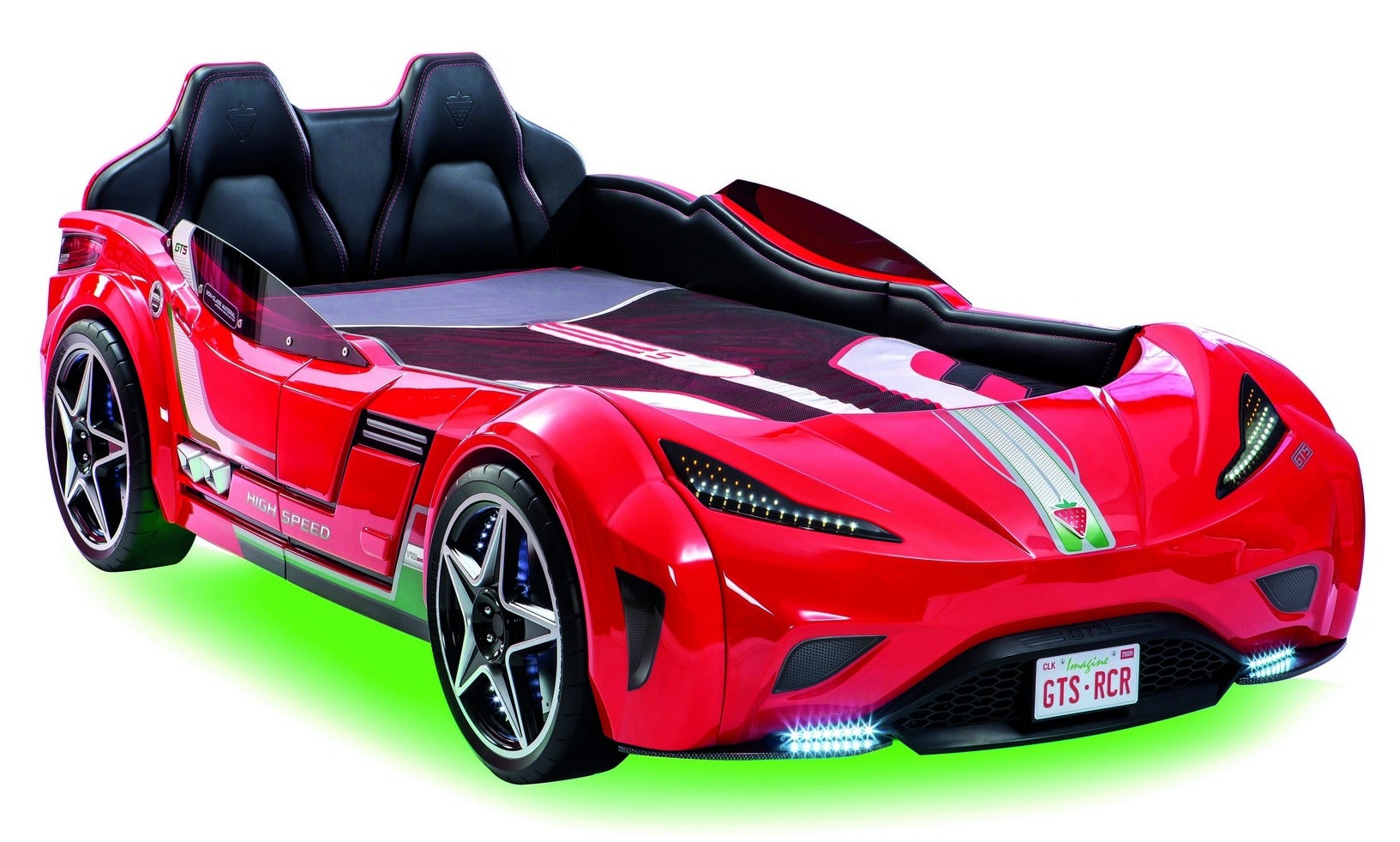 Lit enfant de voiture rouge de sport GTE 90x190 cm | Leroy Merlin