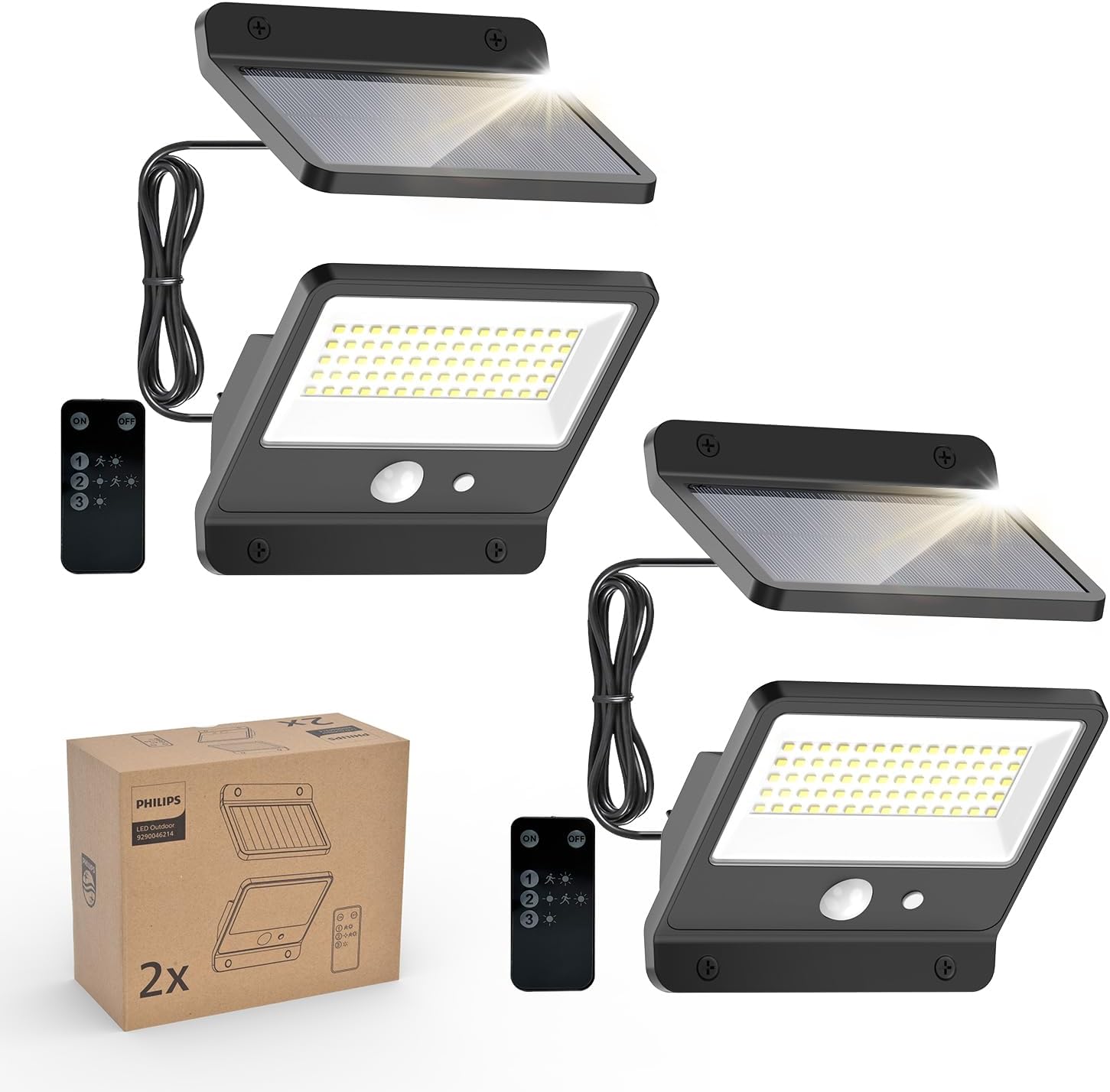 Lampe de sécurité solaire d'ext LED 6500K, projecteur mural étanch à ...