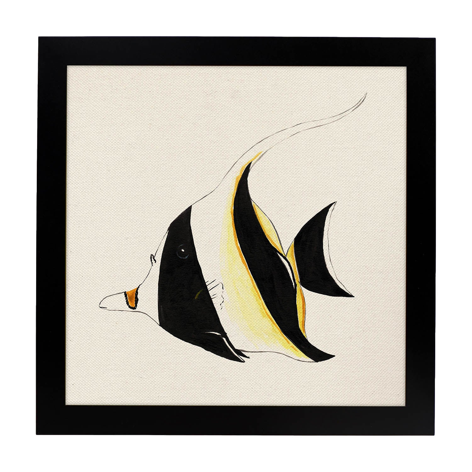 Carré Avec Des Dessins De Poisson. Fiche De Poisson Rayado, Illustrée ...