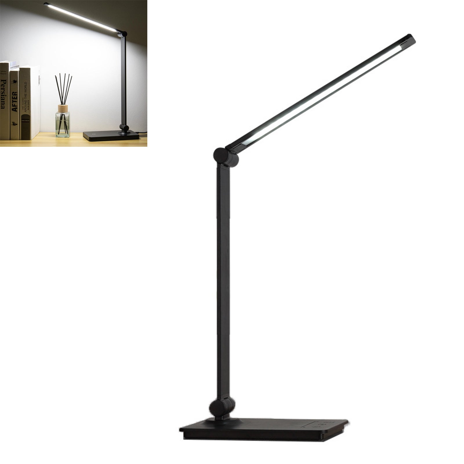 Lampe de table rechargeable, lampe de bureau LED, lampe de bureau à ...