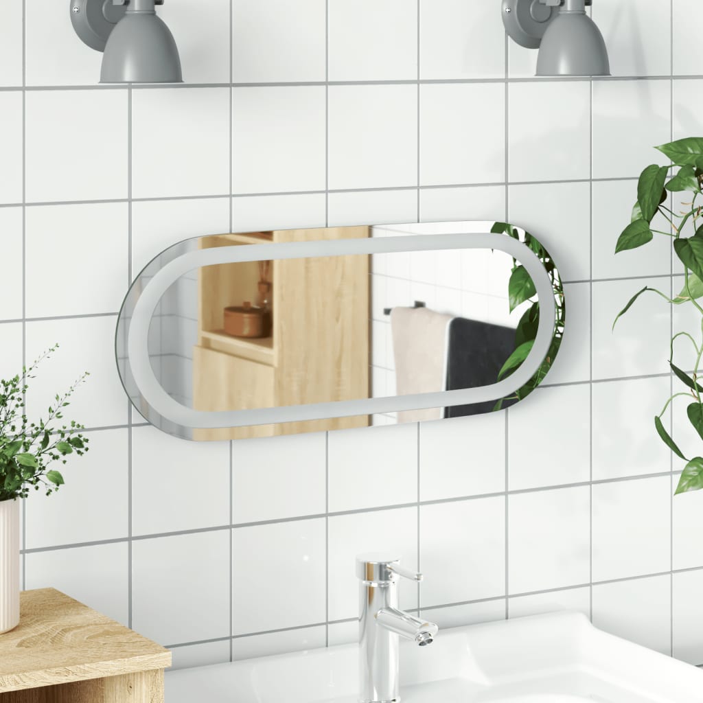 Miroir de salle de bain à LED 50x20 cm ovale vidaXL | Leroy Merlin