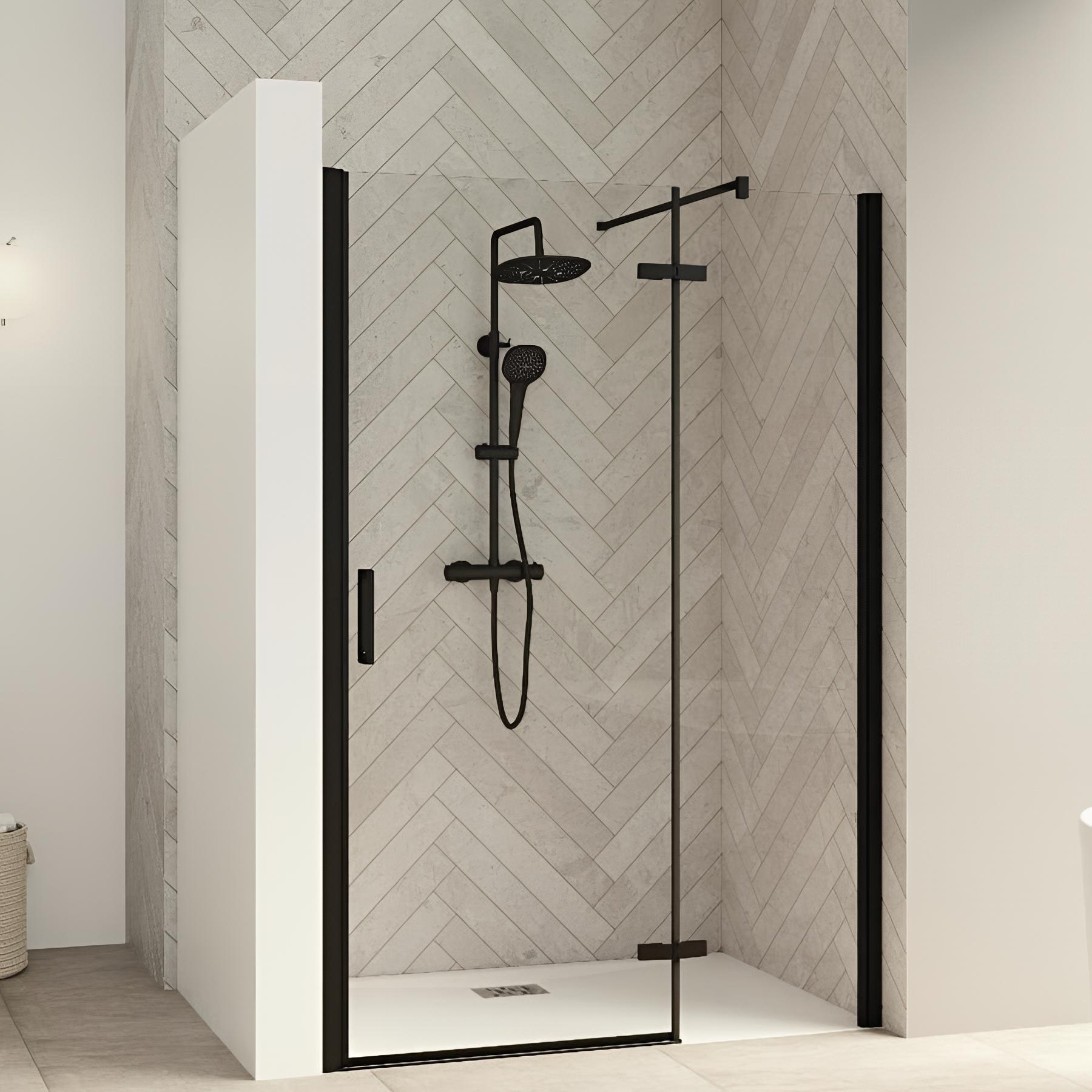 KINEDO SMART DESIGN Puerta de ducha 1 pivotante + 1 fija sin umbral ...