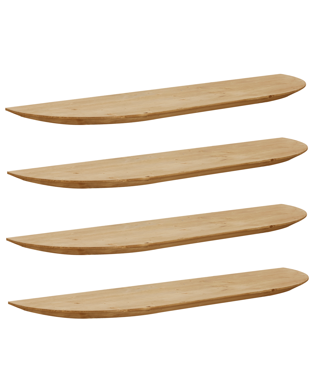 BLOOM - Pack 4 étagères en bois chêne moyen 180x3,2x19,65cm - DECOWOOD ...