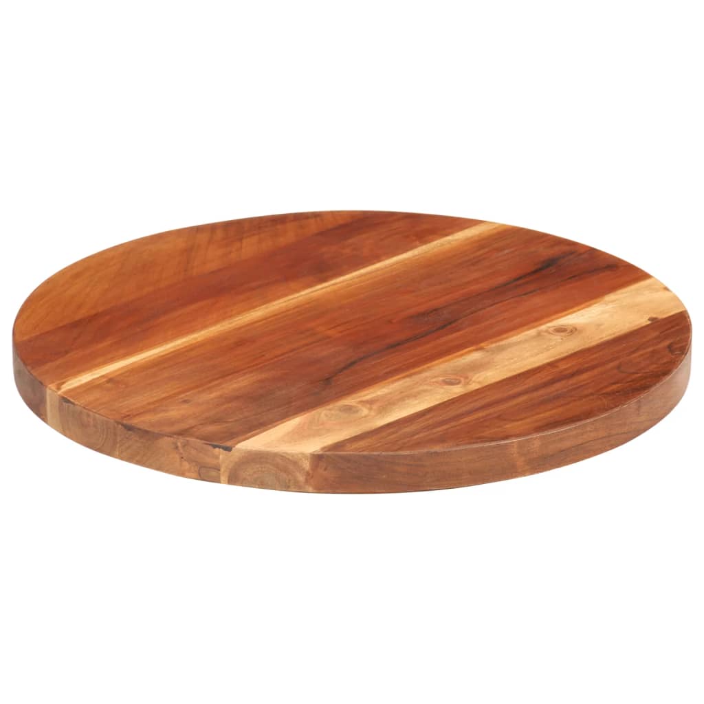 Plateau de table rond en bois d'acacia massif 25-27 mm 40 cm | Leroy Merlin
