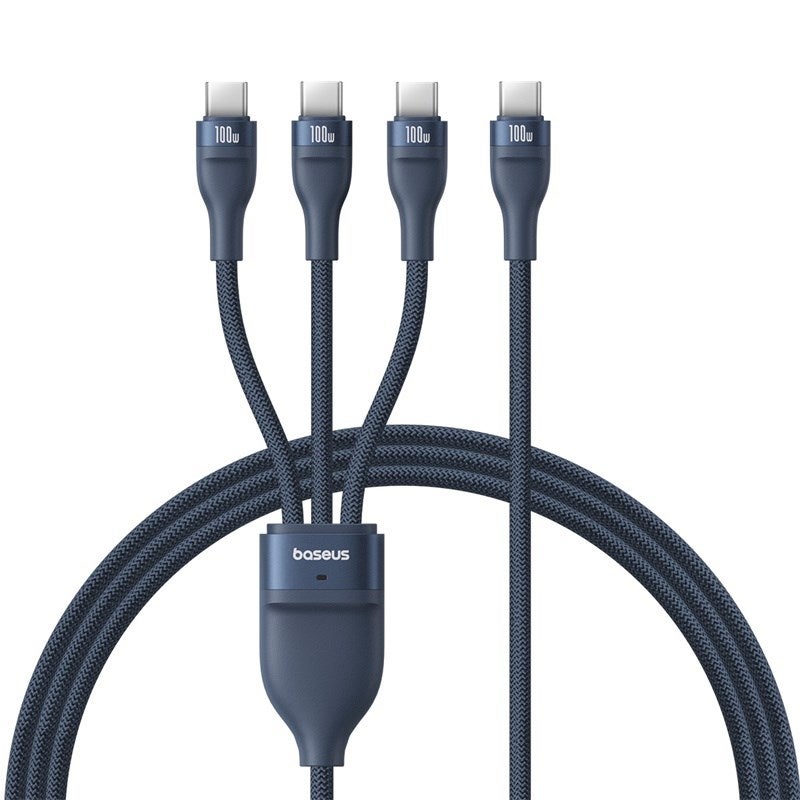 Cable de carga rápida Baseus Flash Series Tipo C a C+C+C 480 Mbps Azul ...