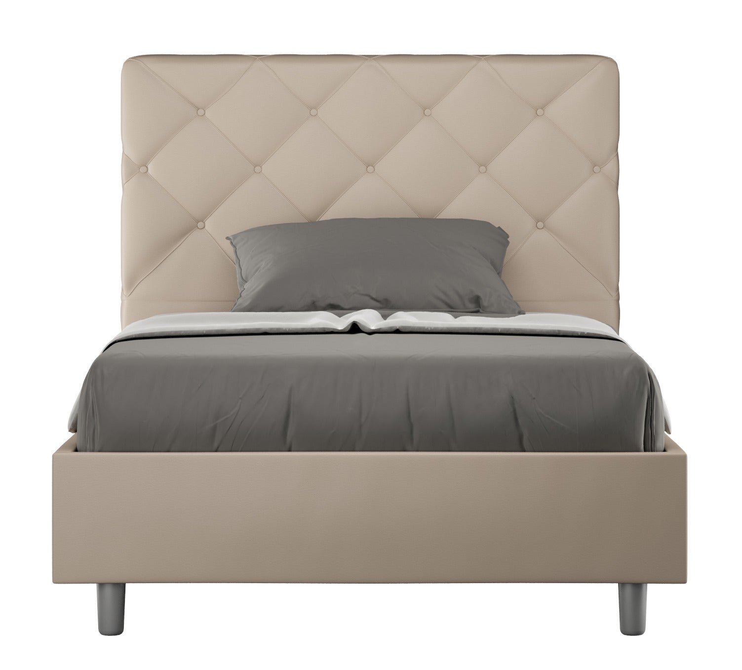Cama italiana para adultos acolchada en piel sintética Paryse-Color ...