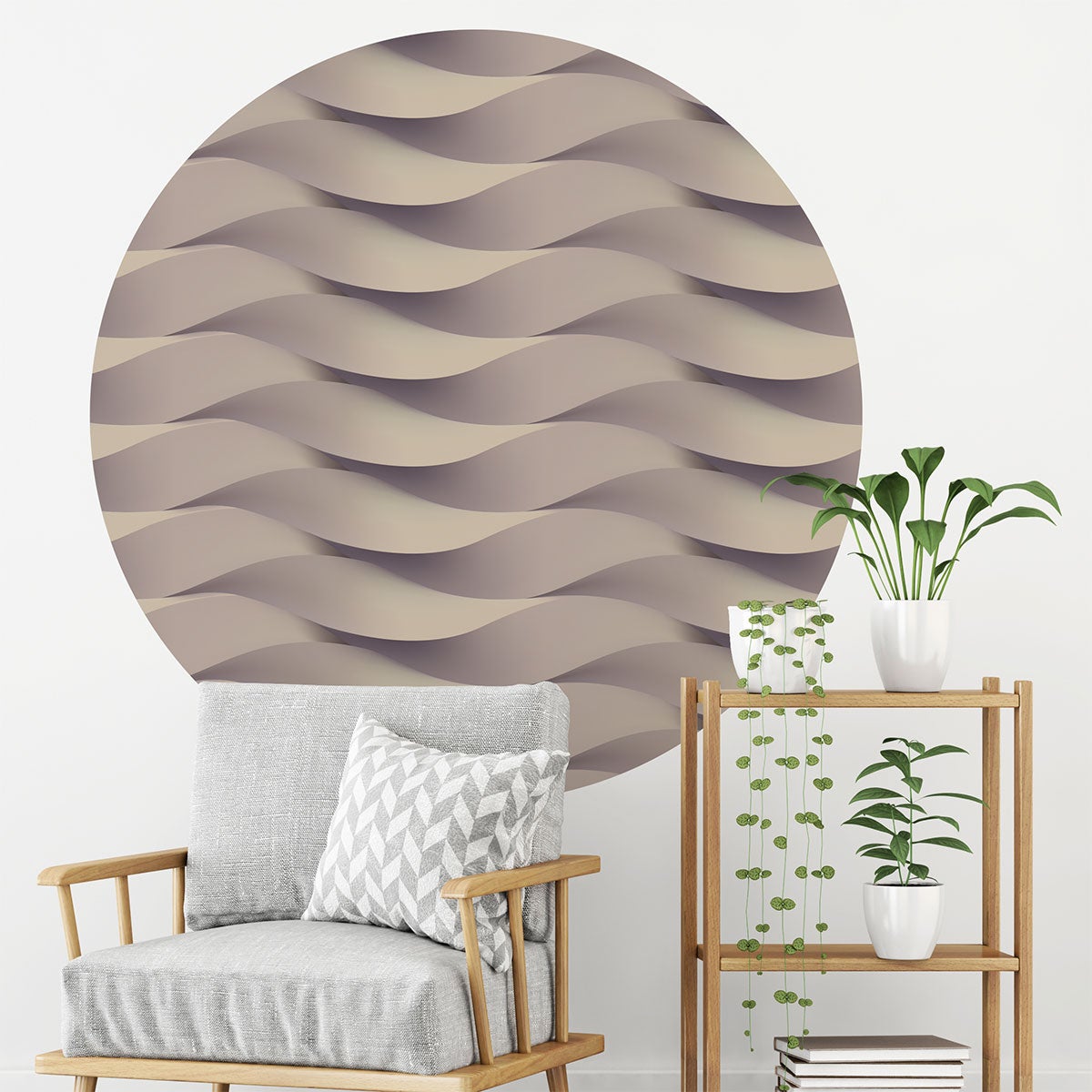 Papel pintado prepegado - design olas de ilusión - adhesivo de pared ...