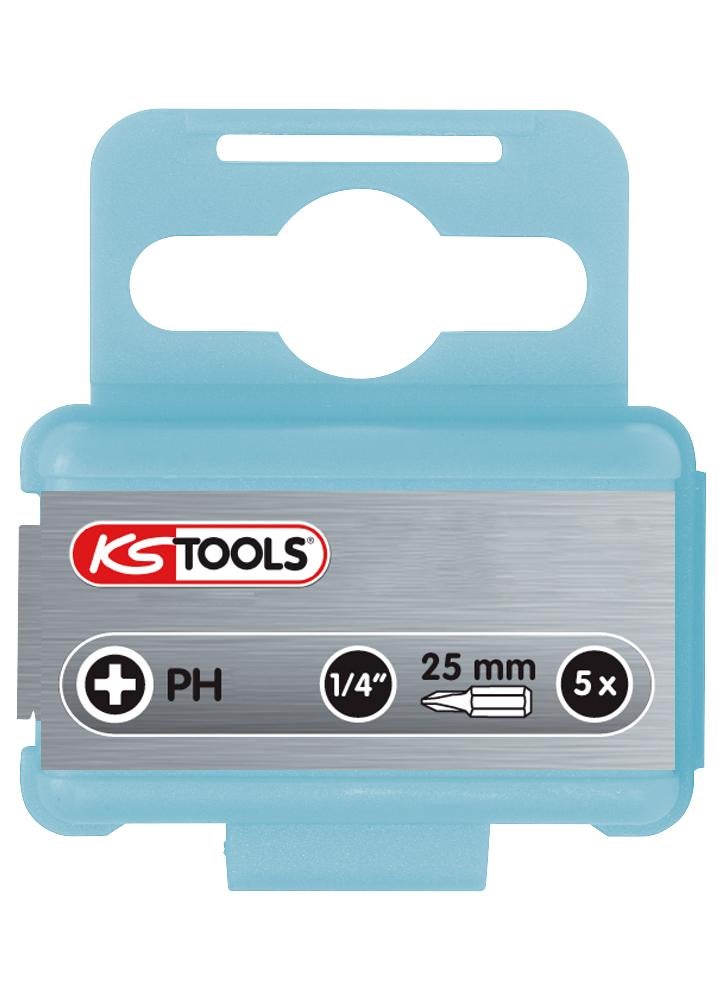 KS TOOLS 1/4" Embouts EDELSTAHL, pack de 5, 25mm, PH2 | Leroy Merlin