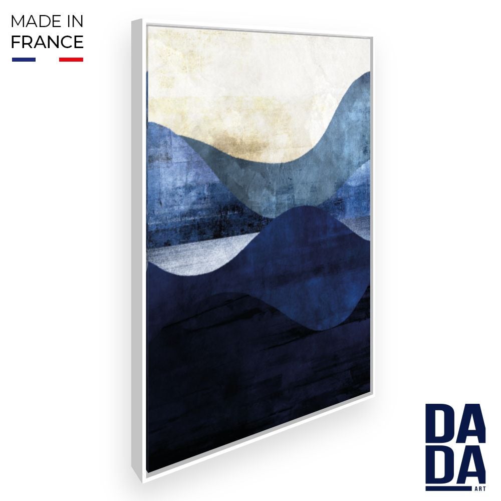 Toile encadrée Vagues abstraites / 60x90cm / Cadre Blanc / Fabriqué en ...