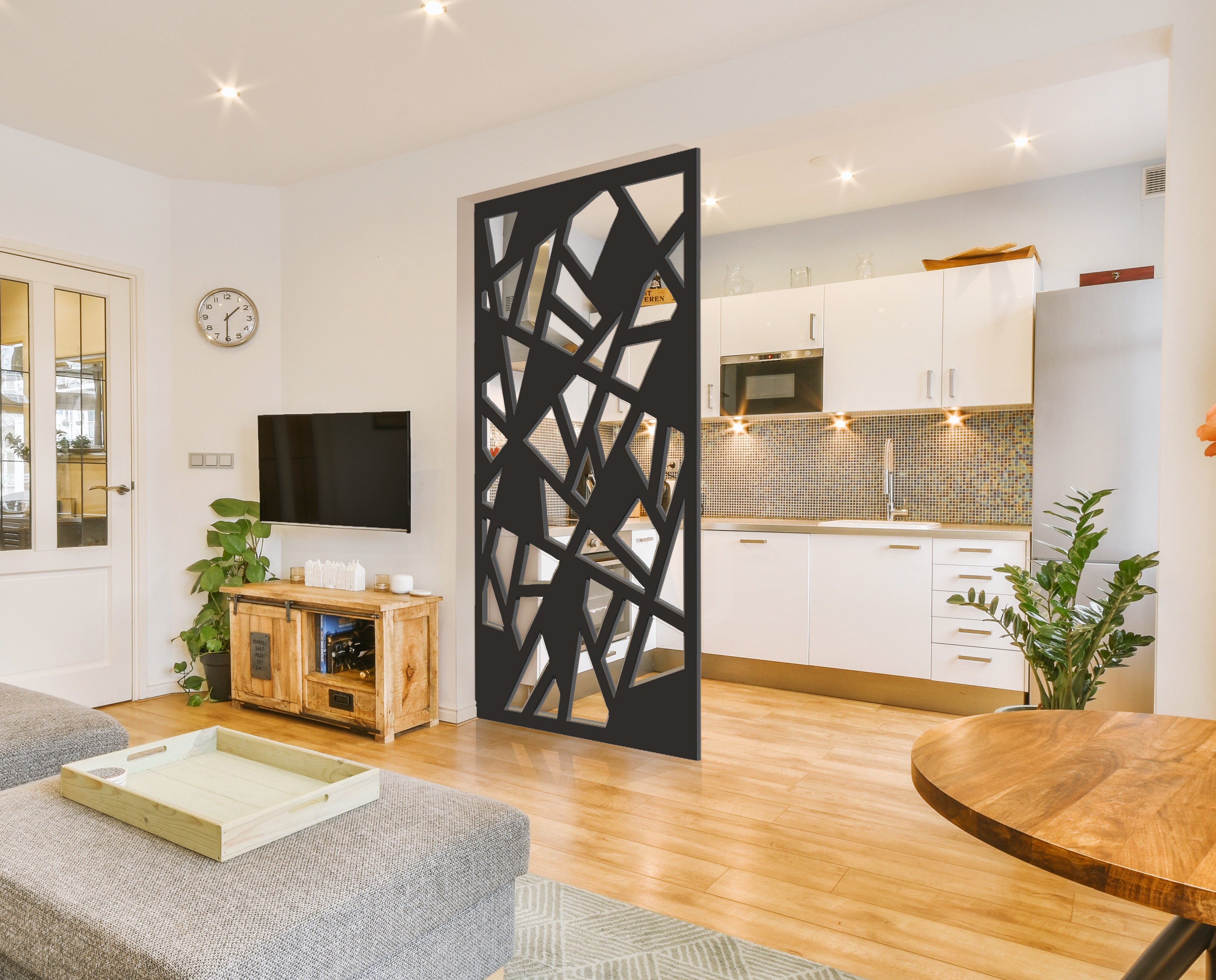 CLOISON DE SEPARATION BOIS TYPE Claustra décorative FUMIO MDF Noir dans ...