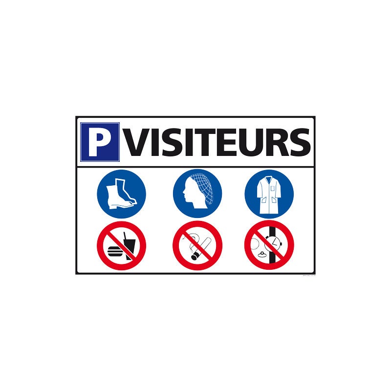 Panneau Consigne de Sécurité Parking Visiteurs (D0556) 300 x 420 mm Matière PVC | Leroy Merlin
