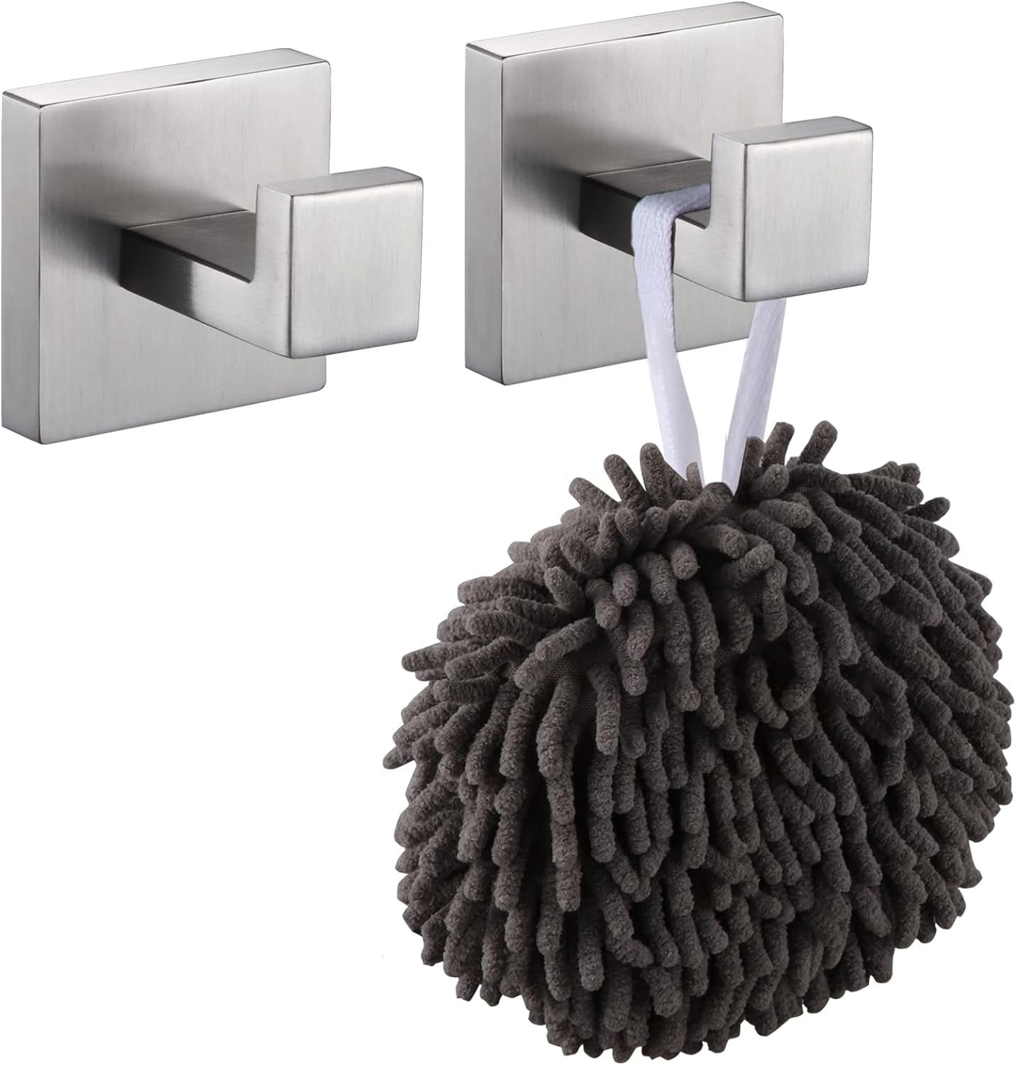 Crochet mural carré pour serviettes, salle de bain, cuisine, mural ...